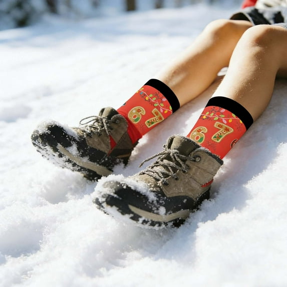 YAYUBA Kids 6 7 Socks Funny Ice Cream 67 Meme Six Seven Socks Novelty ...