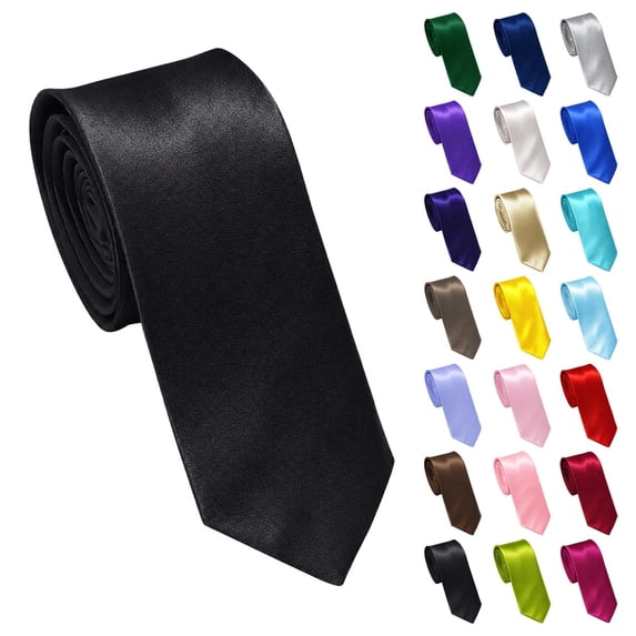 YAYUBA Men's Skinny Ties 3.15 Inch (8CM) Solid Pure Color Plain Slim ...