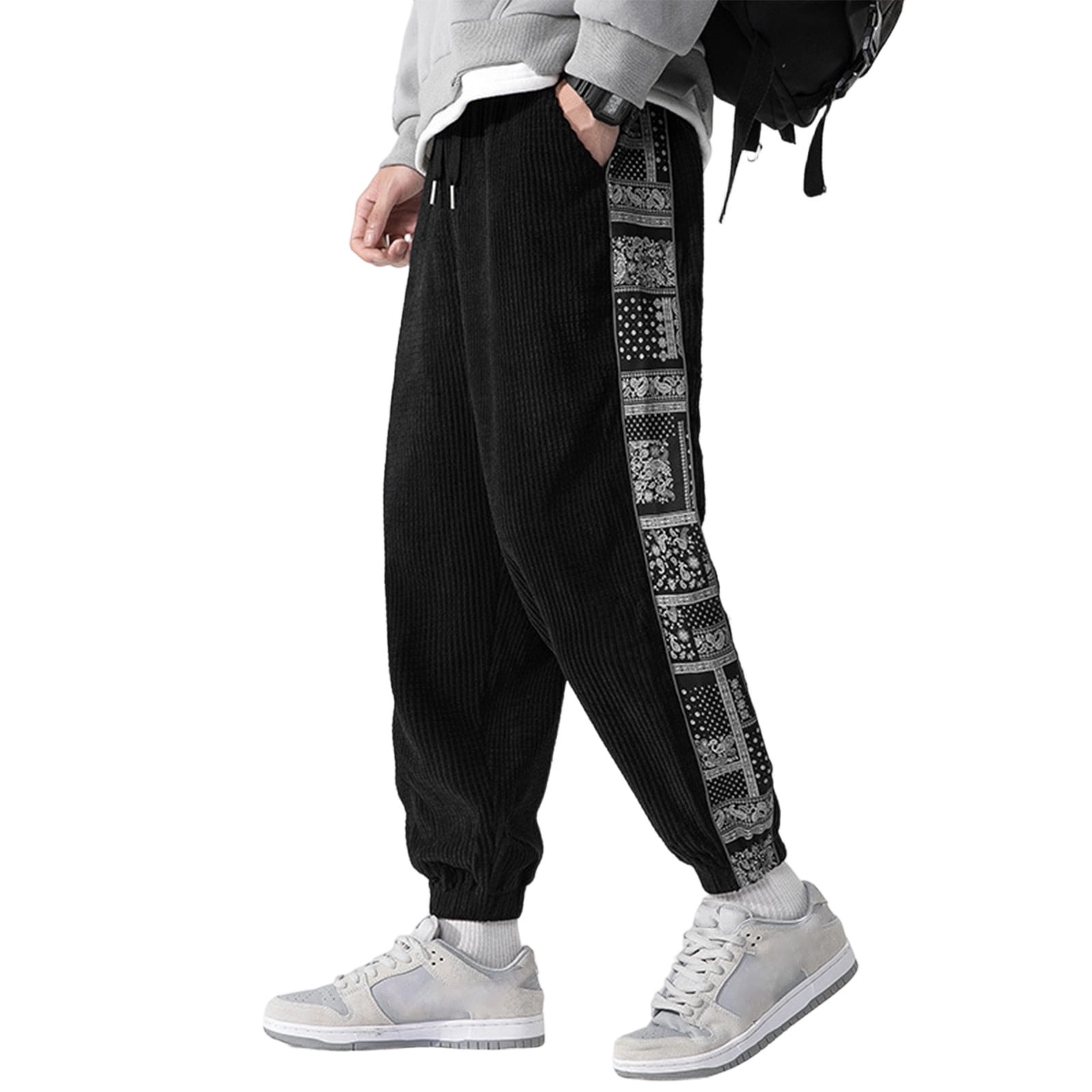 YAYUBA Men's Sweatpants Graphic Y2K Flare Sweatpants Color Block ...