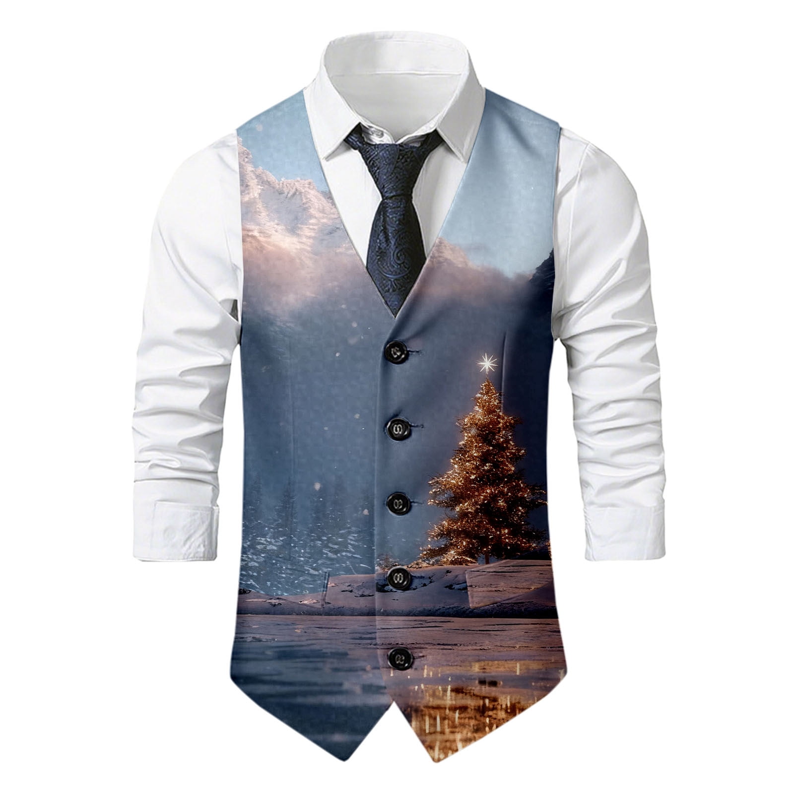 YAYUBA Mens Christmas Vest Snow/snowman/christmas Tree Red/green ...