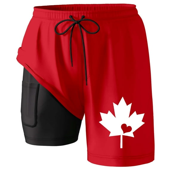 YAYUBA Mens Small Swim Trunks 7 Inch 2 In 1 with Compression Liner ...