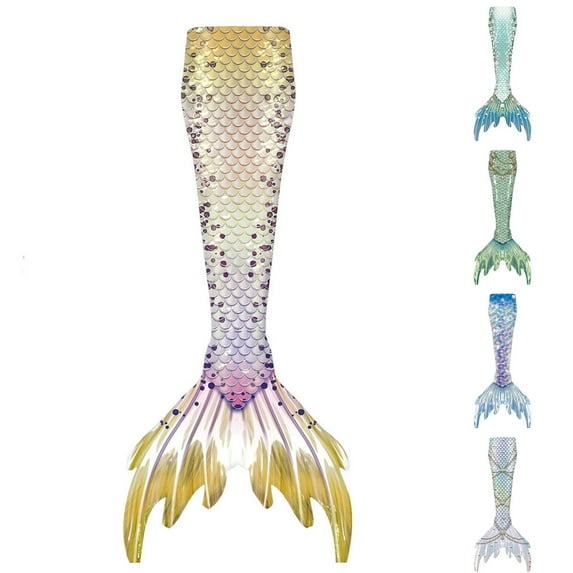 YAYUBA Mermaid Tails for Swimming, Mermaid Swimsuit Costume Set Bathing ...