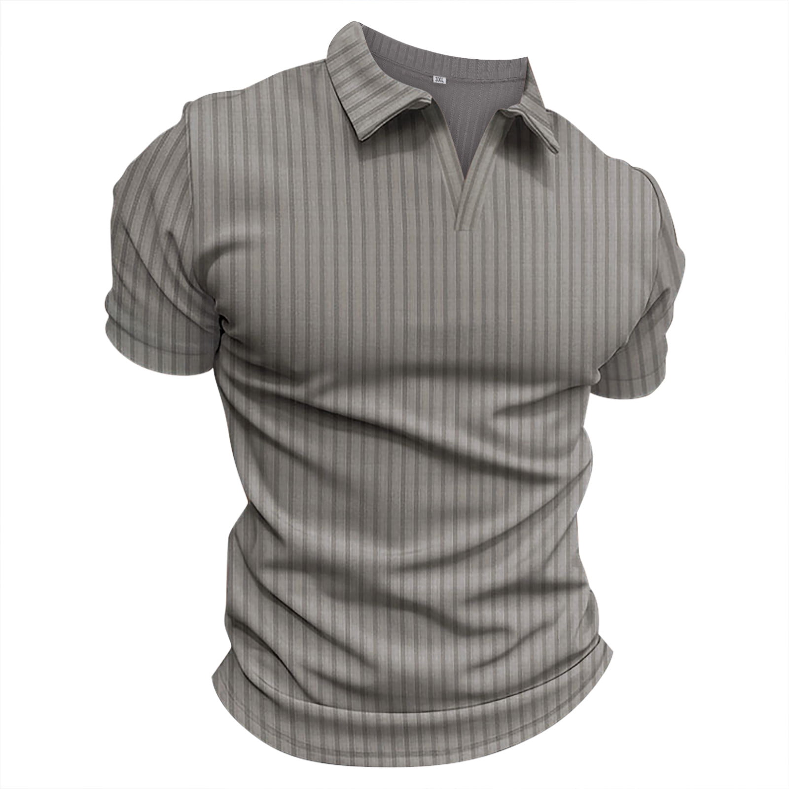 YAYUBA Polo Shirts for Men Cotton Classic Button V Neck Big and Tall ...