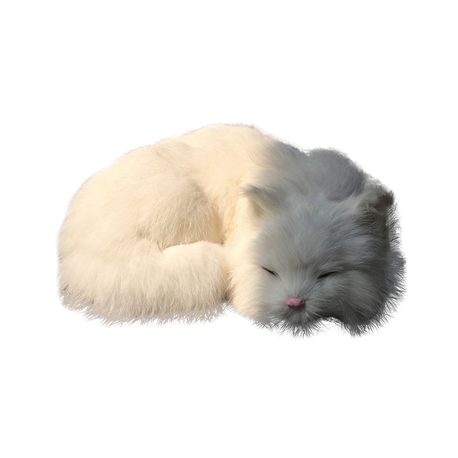 YAYUBA Realistic Furry Sleeping Cat Figurine Kitty Lifelike Kitten Home ...