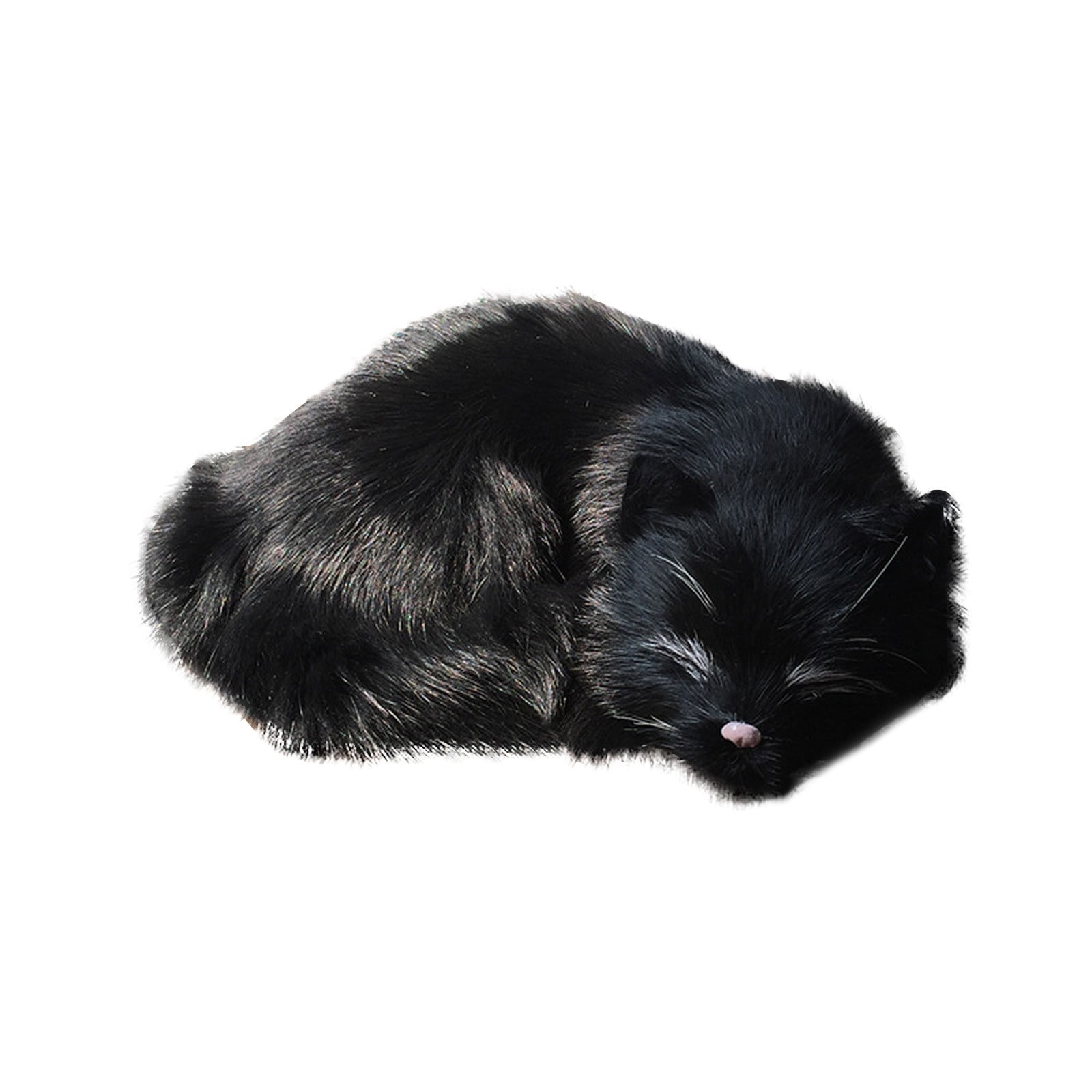 YAYUBA Realistic Furry Sleeping Cat Figurine Kitty Lifelike Kitten Home ...