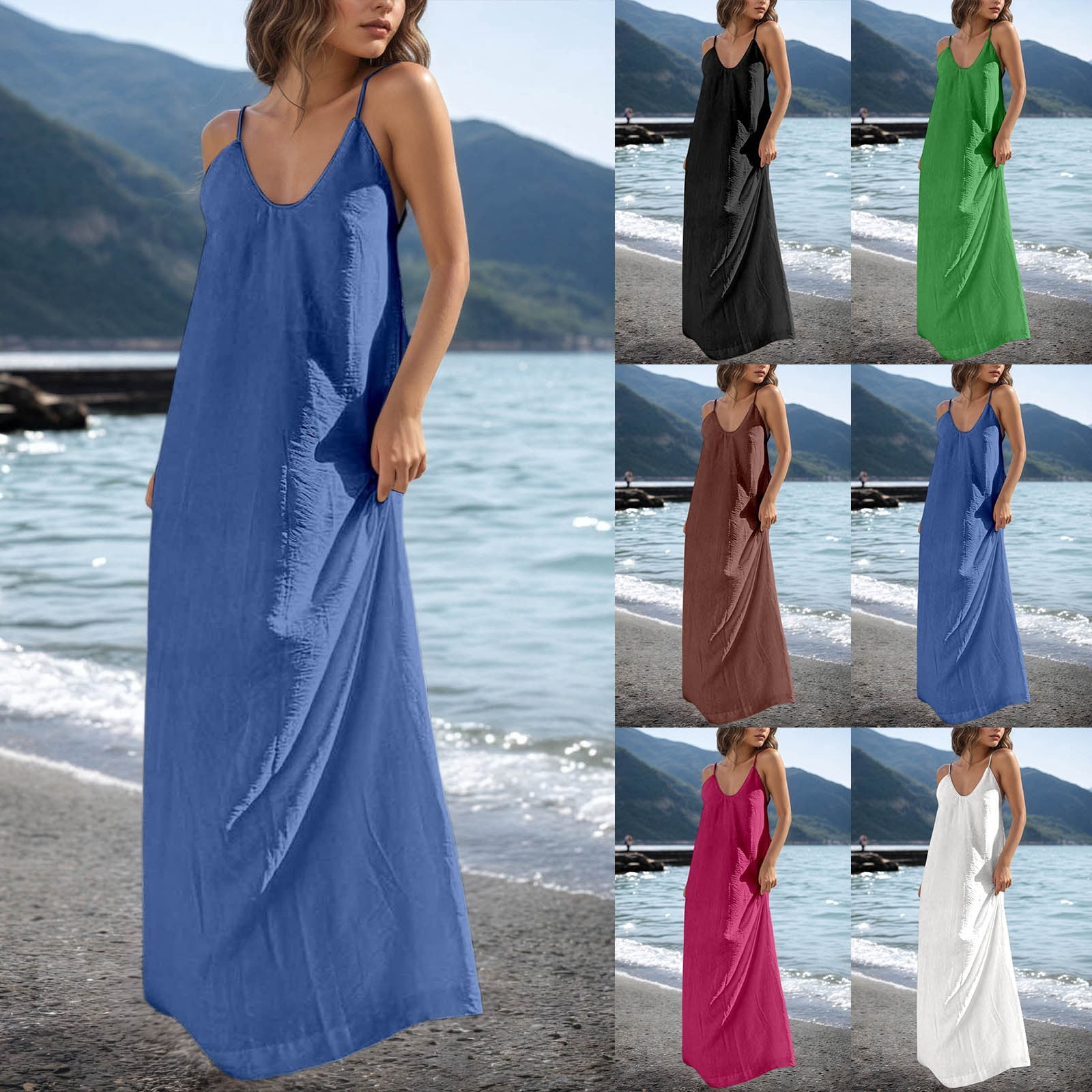 YAYUBA Summer Dresses for Women 2026 Maxi Dress Boho Sundresses Halter ...