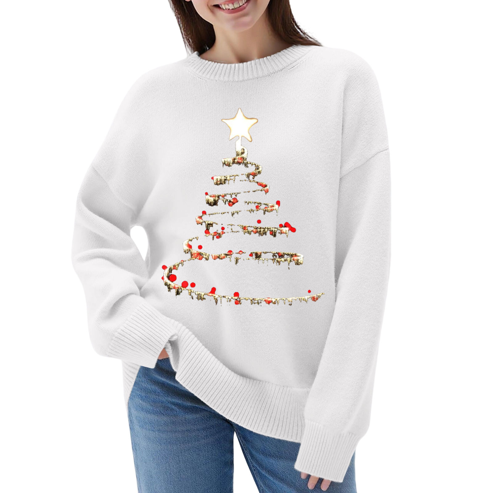 YAYUBA Women's Christmas Snowflake Sweater Excellent Craftsmanship ...
