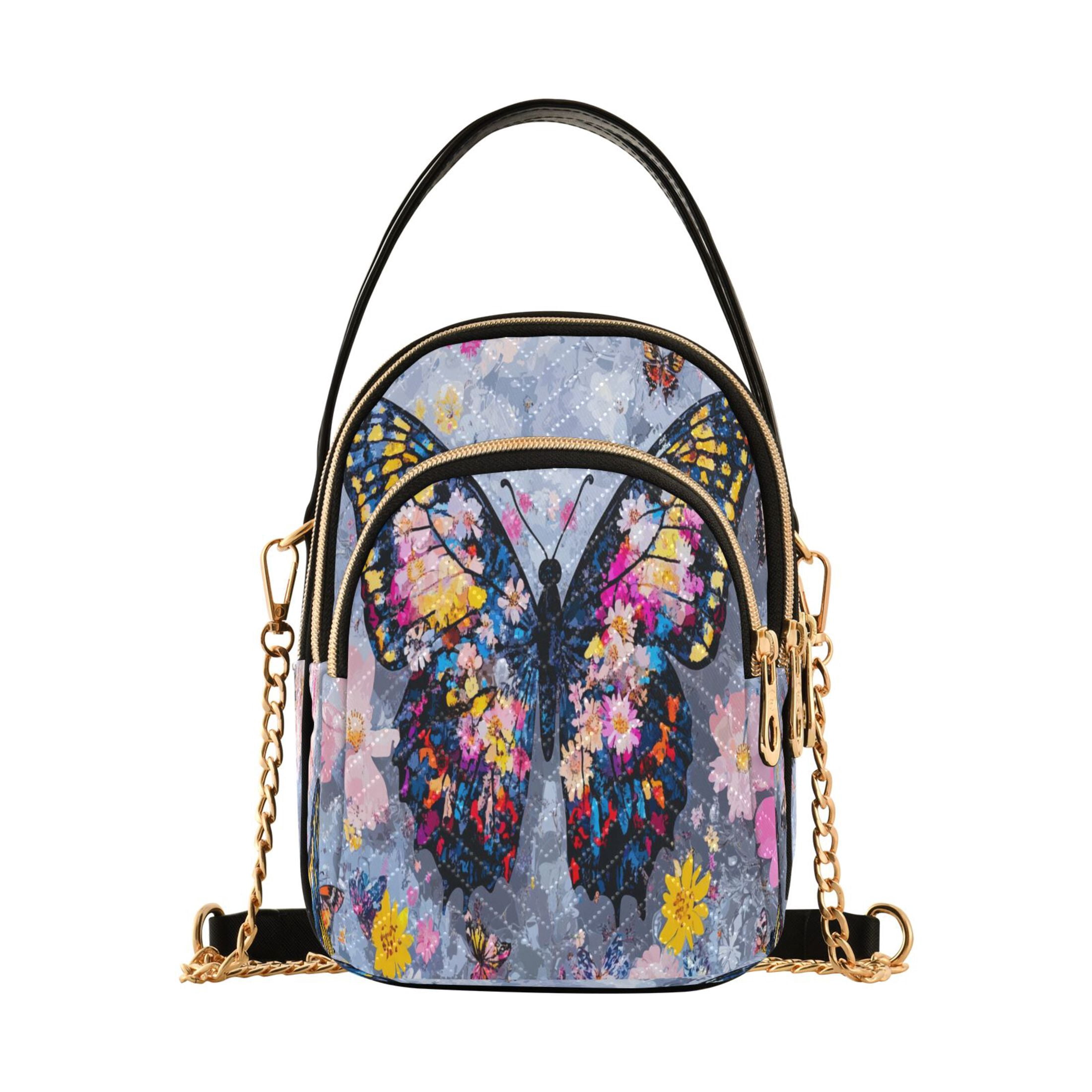 YAZAOO Cross Body Fashion Shoulder Waist Purse Bags Butterflies and ...