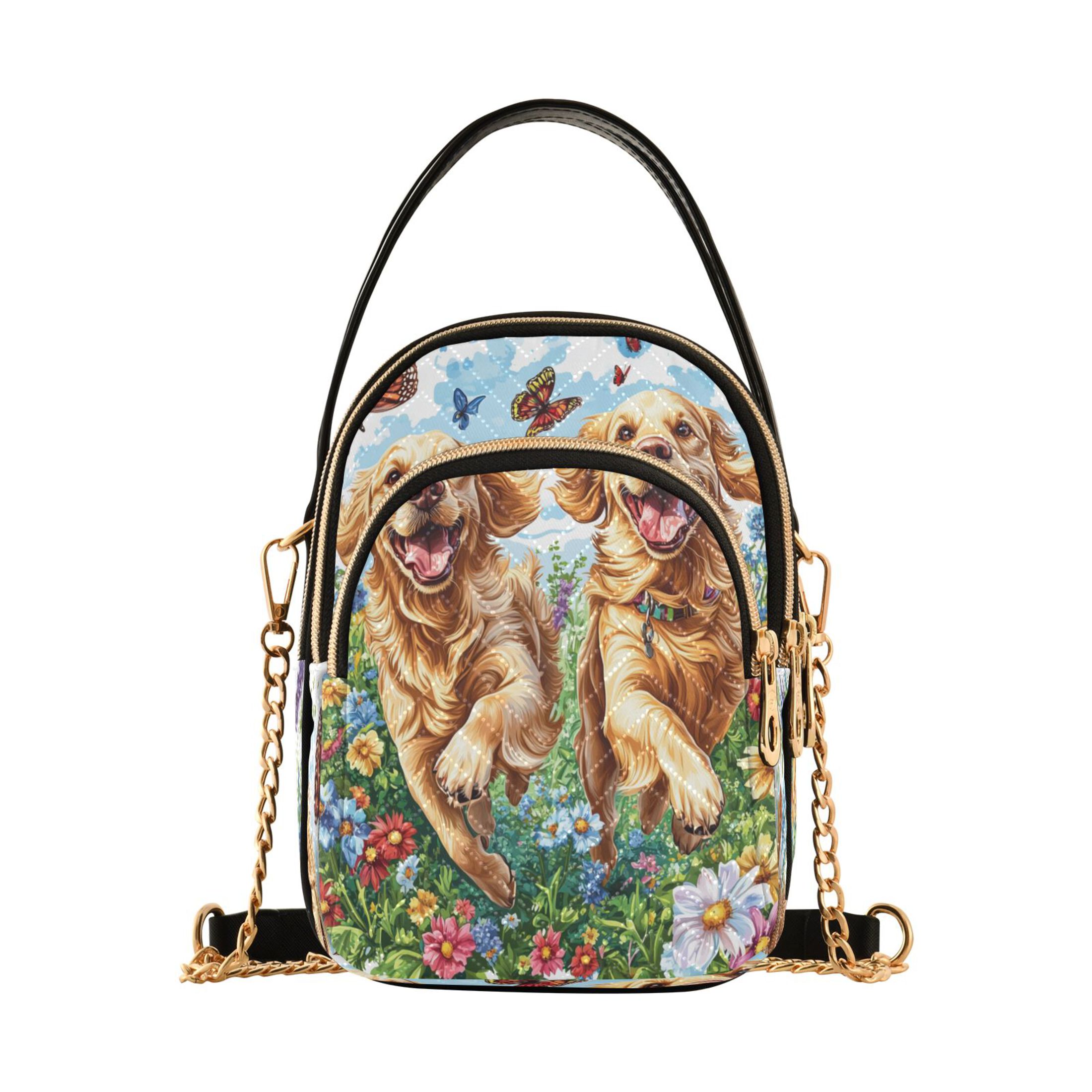 YAZAOO Cross Body Fashion Shoulder Waist Purse Bags Dogs Playing Among ...