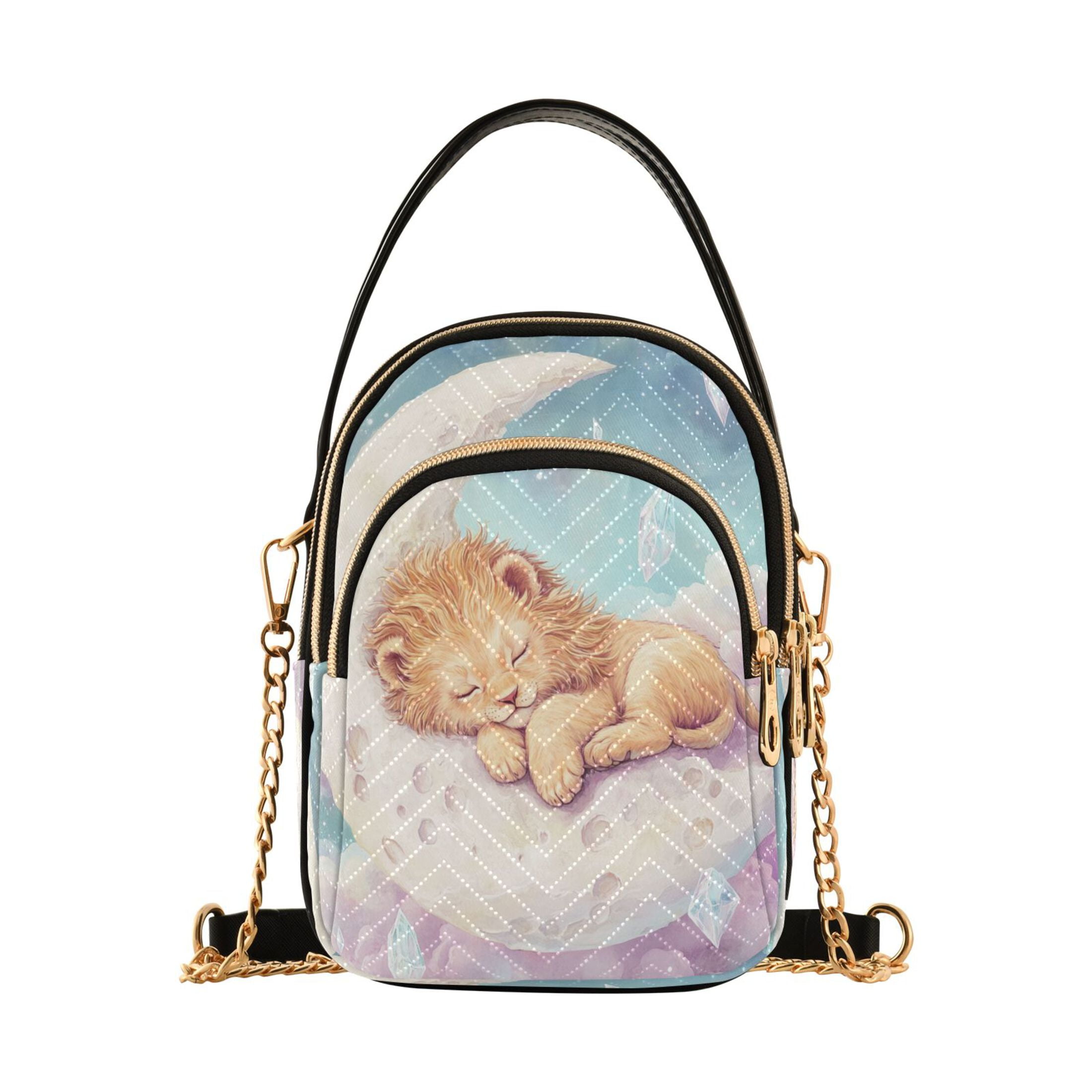 YAZAOO Cross Body Fashion Shoulder Waist Purse Bags Lion Cub Sleeping ...