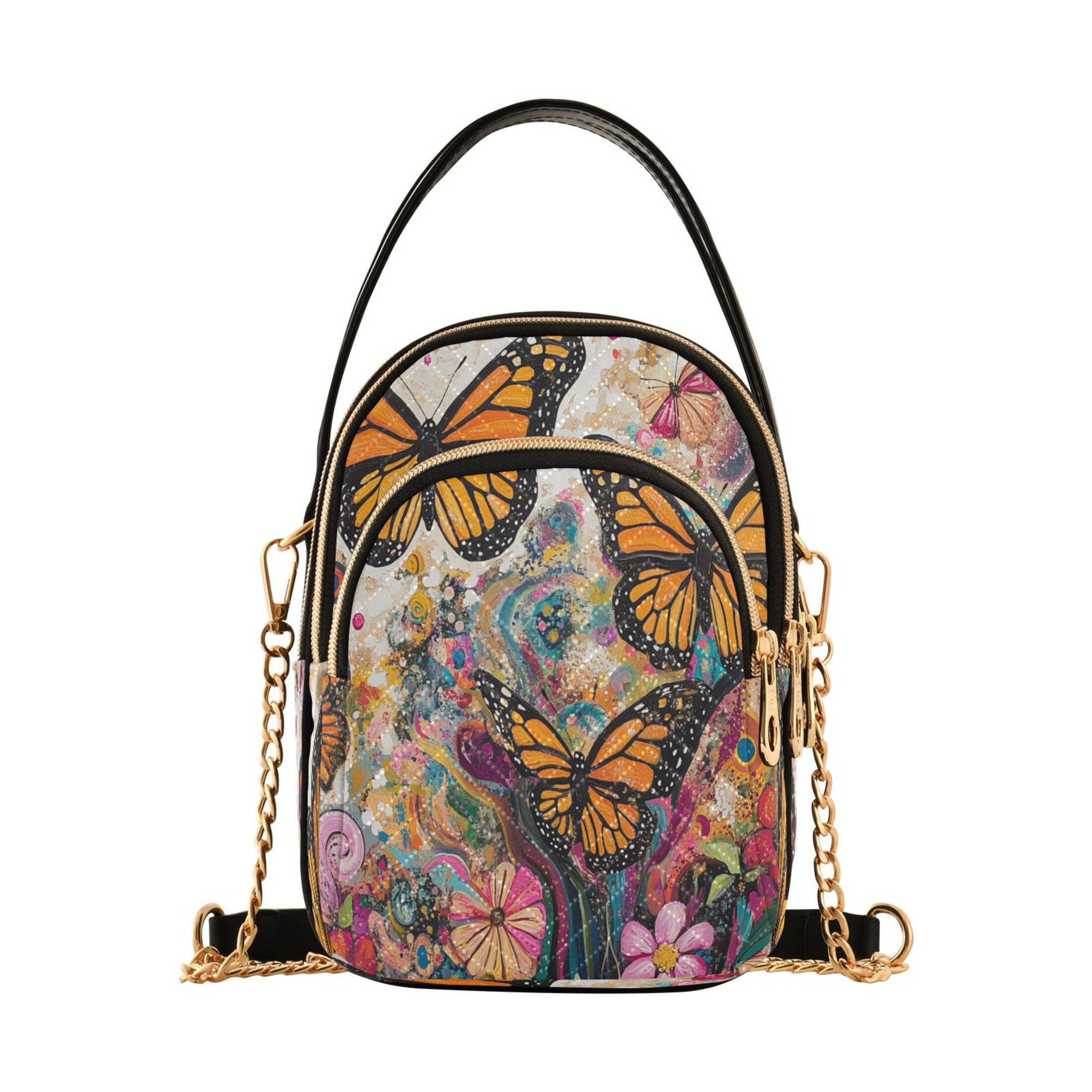 YAZAOO Cross Body Fashion Shoulder Waist Purse Bags Monarch Butterflies ...