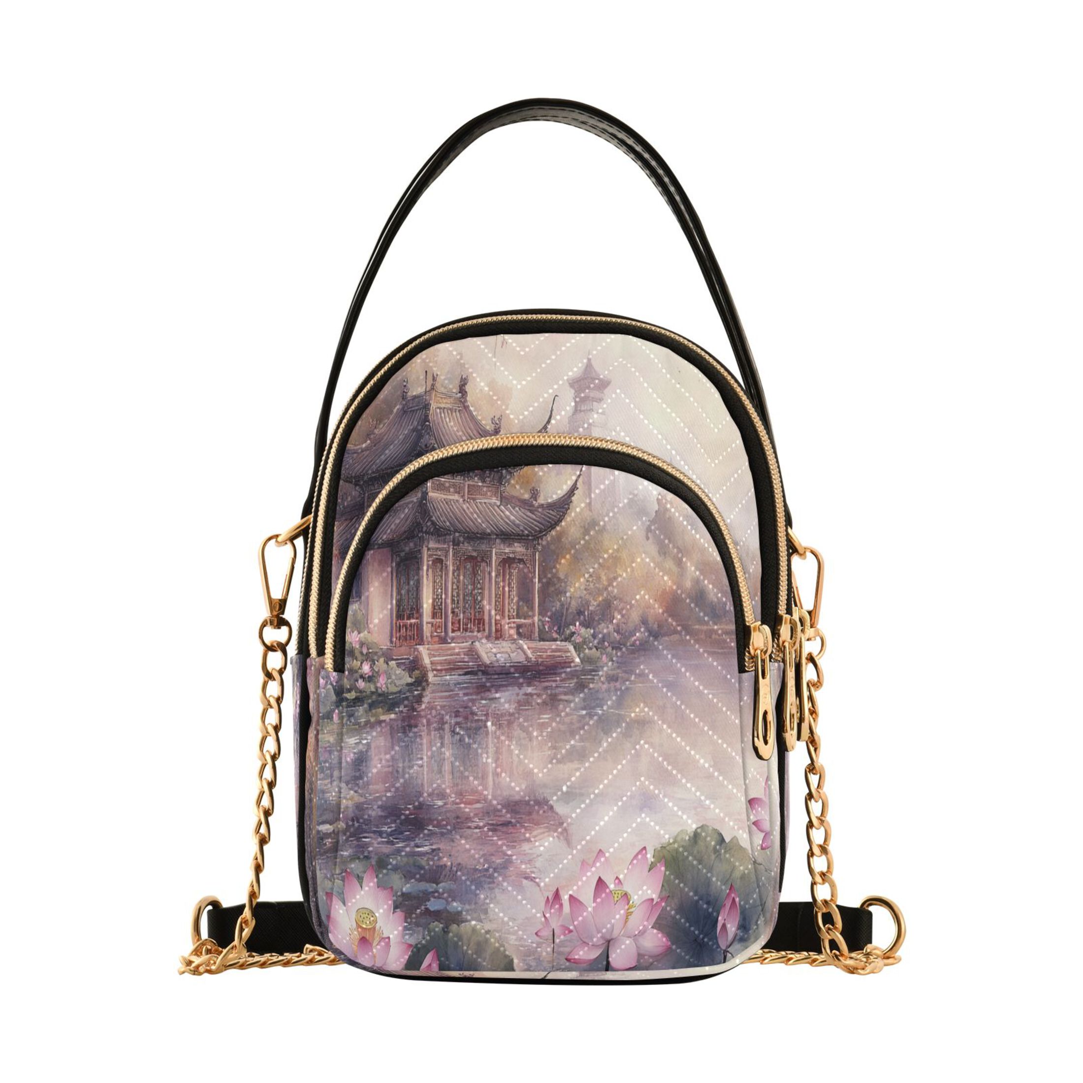 YAZAOO Cross Body Fashion Shoulder Waist Purse Bags Pavilion Lotus ...