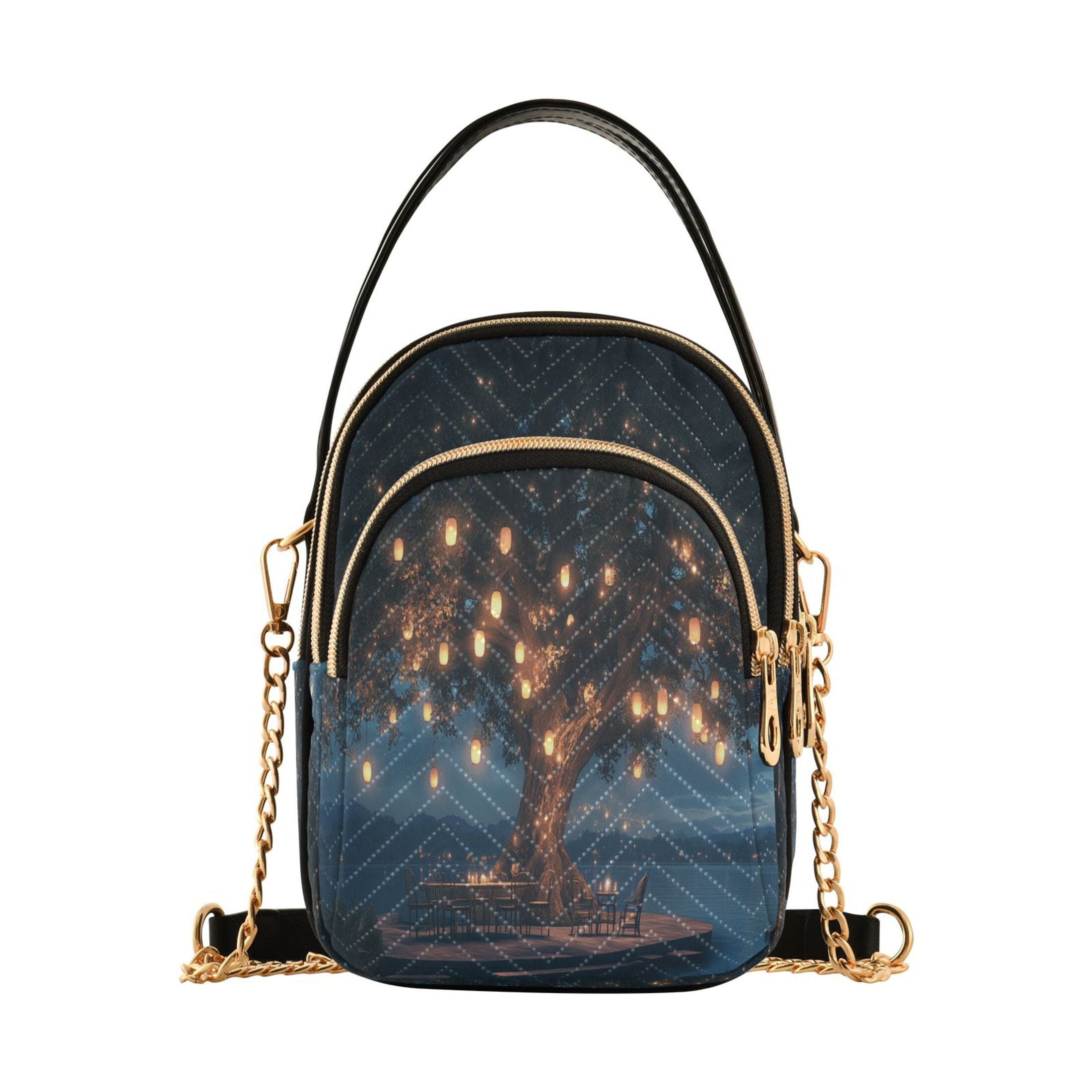 YAZAOO Cross Body Fashion Shoulder Waist Purse Bags Tree with Lanterns ...