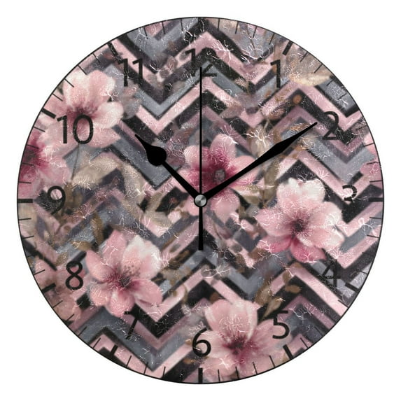 YAZAOO Decorative Wall Clock In Size：25cm Gilded Splatter Cat Pattern ...