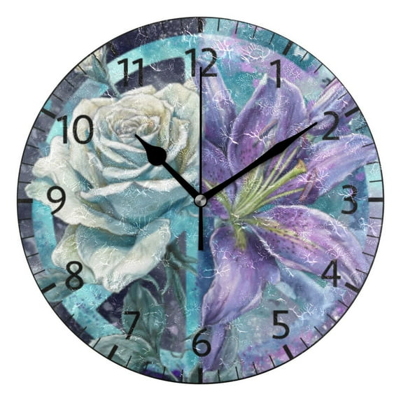 YAZAOO Decorative Wall Clock In Size：25cm Gilded Splatter Cat Pattern ...