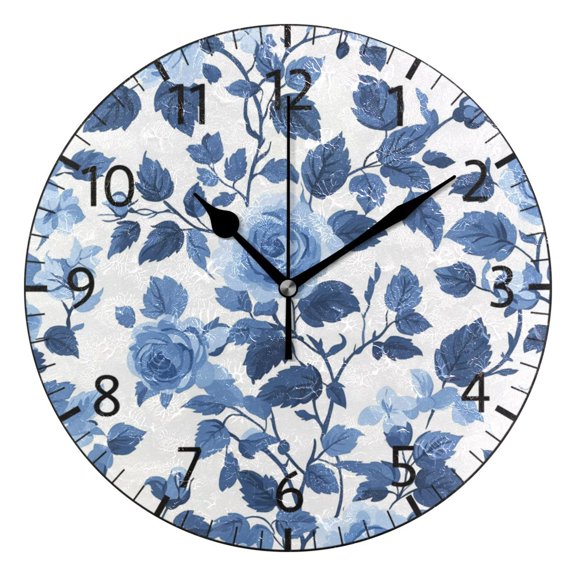 DecMode Industrial Wood Sculpted Wall Clock with Weave Pattern and ...