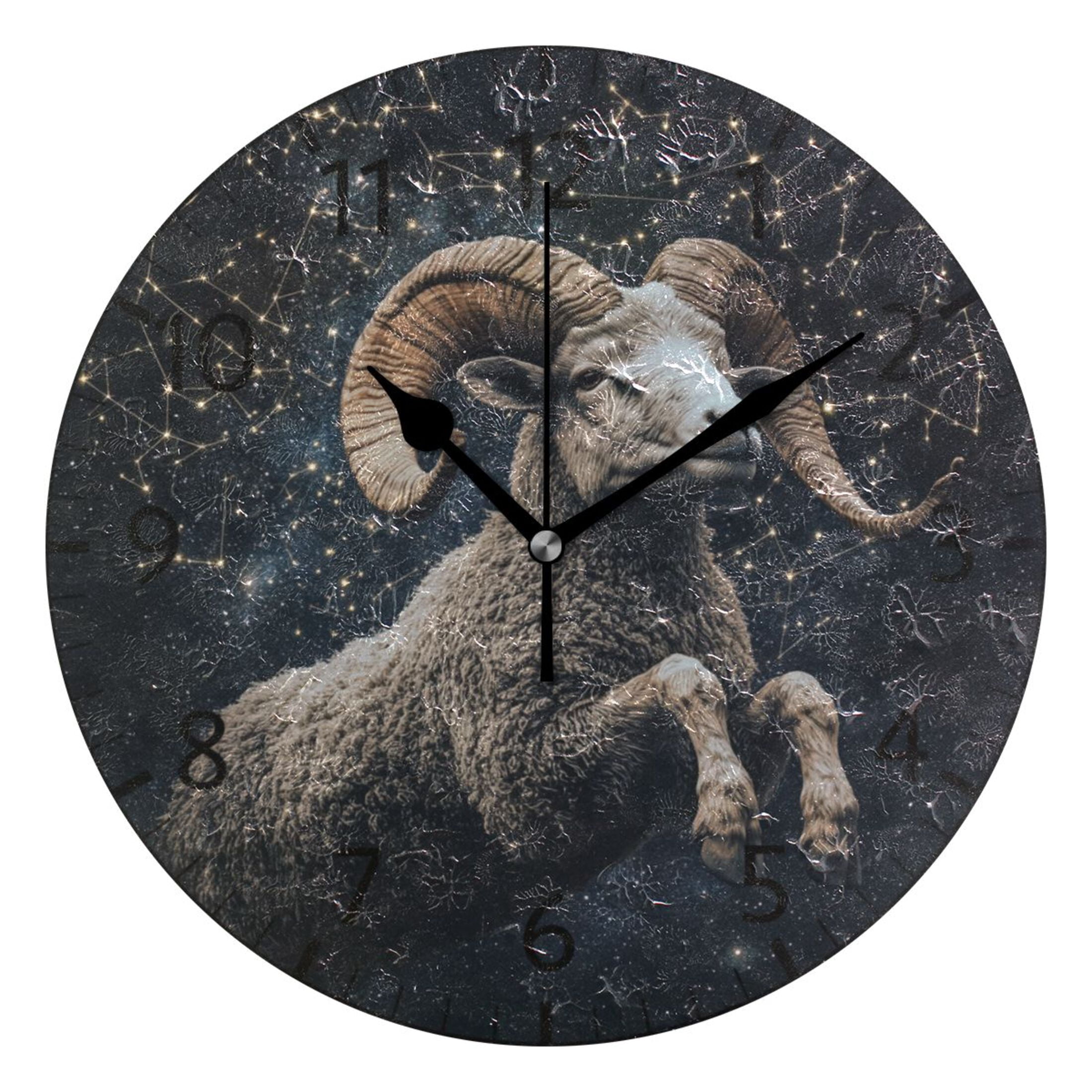 YAZAOO Decorative Wall Clock Size：25cm Cosmic Guardian Design Pattern ...