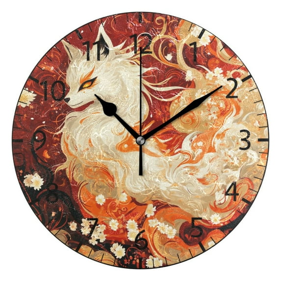 YAZAOO Decorative Wall Clock Size：25cm Dance Of Flames Design Pattern ...
