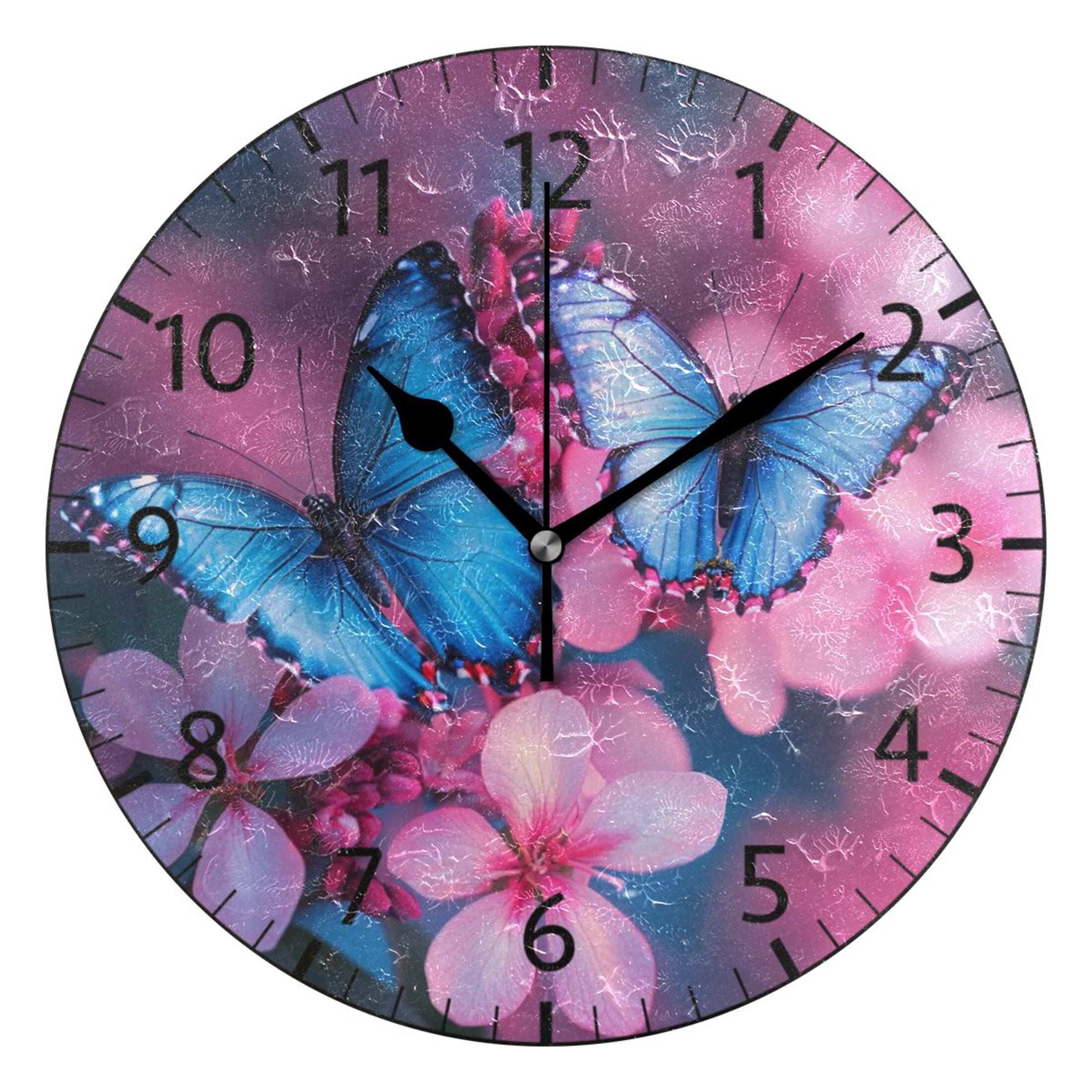 YAZAOO Decorative Wall Clock Size：25cm Petal Wings Design Pattern Clock ...