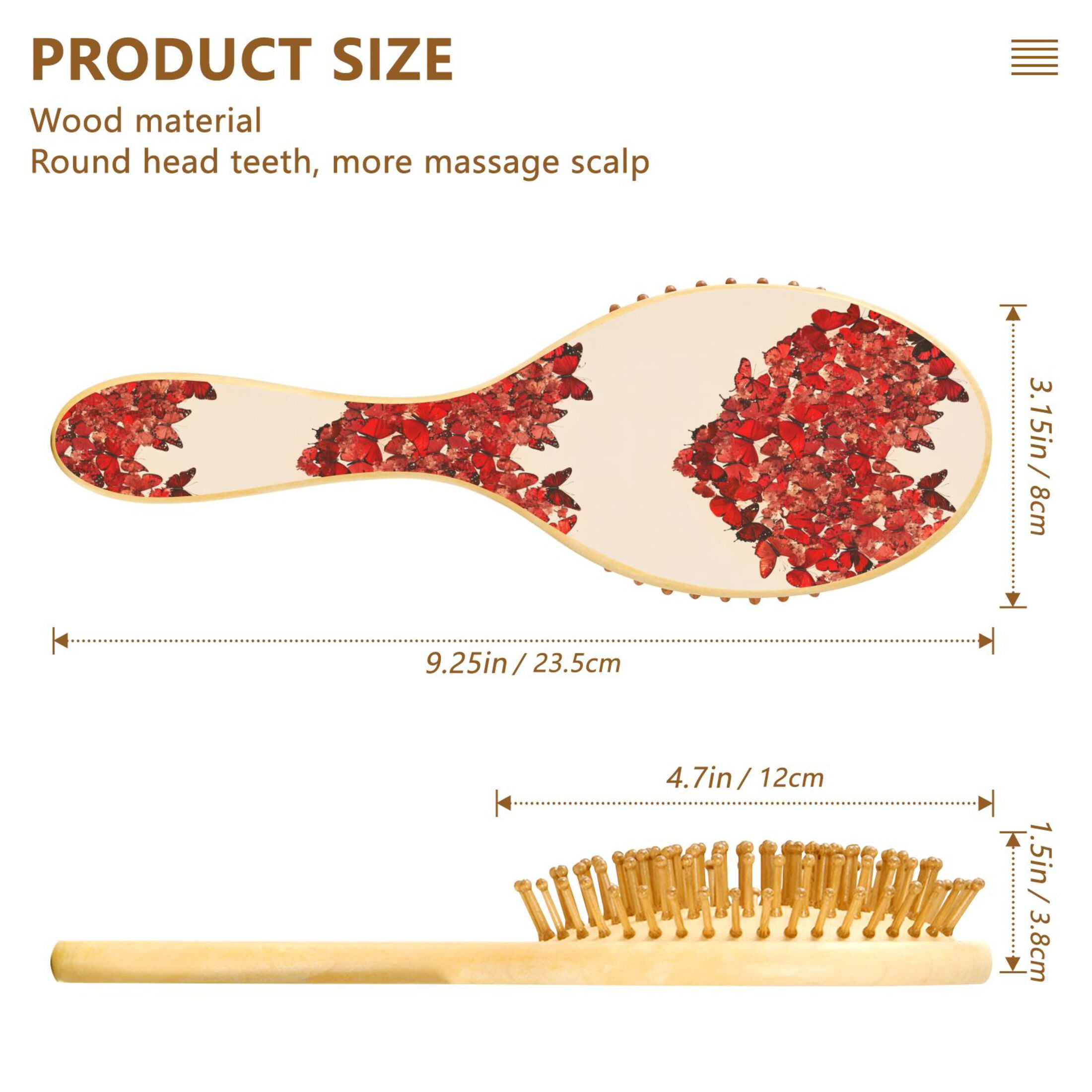 YAZAOO Soft Hair Brush Hair Comb Detangler Heart Shaped Composition ...
