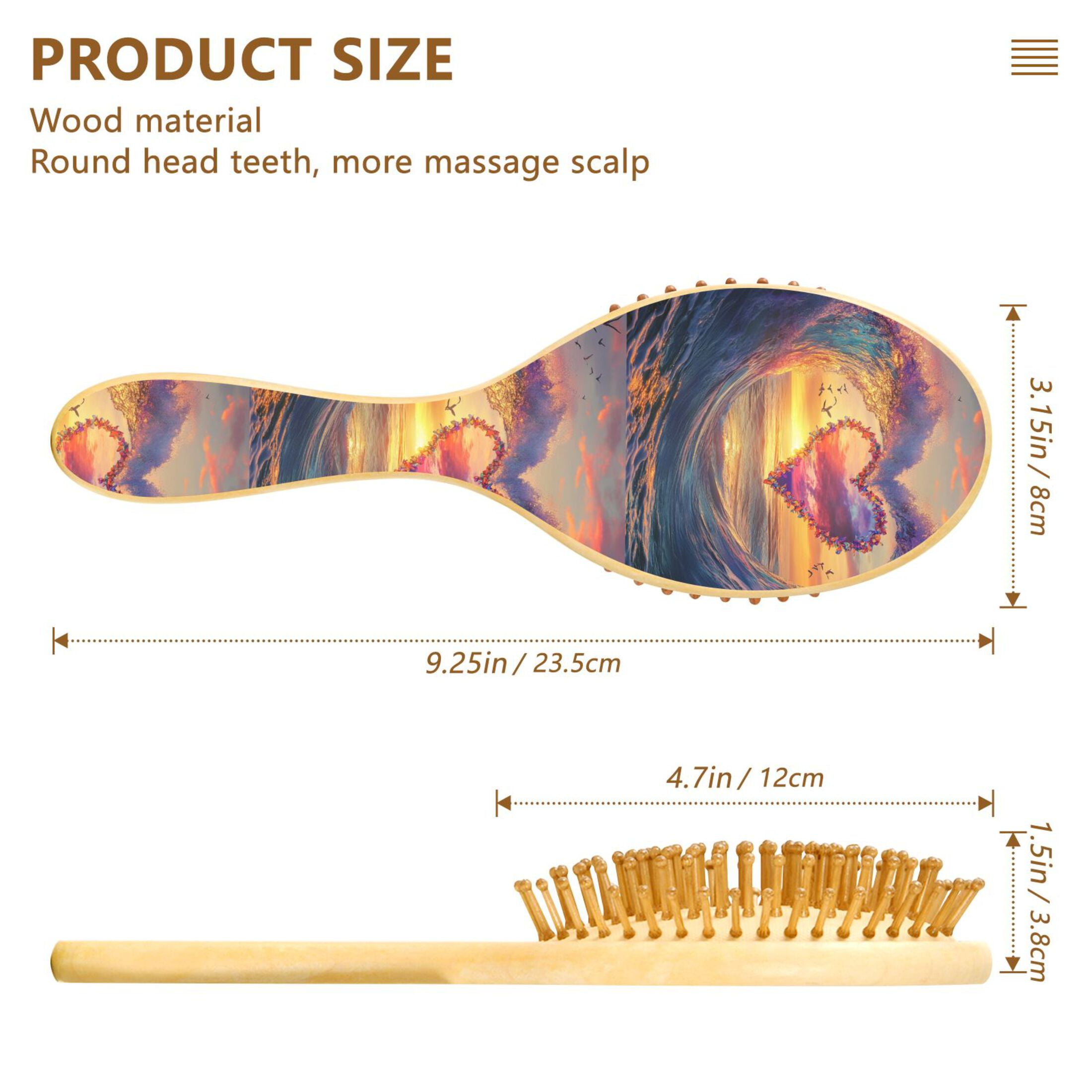 YAZAOO Soft Hair Brush Hair Comb Detangler Heart-shaped Wave Planting ...