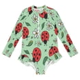YAZAOO Swimwear Ladybug Flower Pattern For Long Sleeve One-Piece ...
