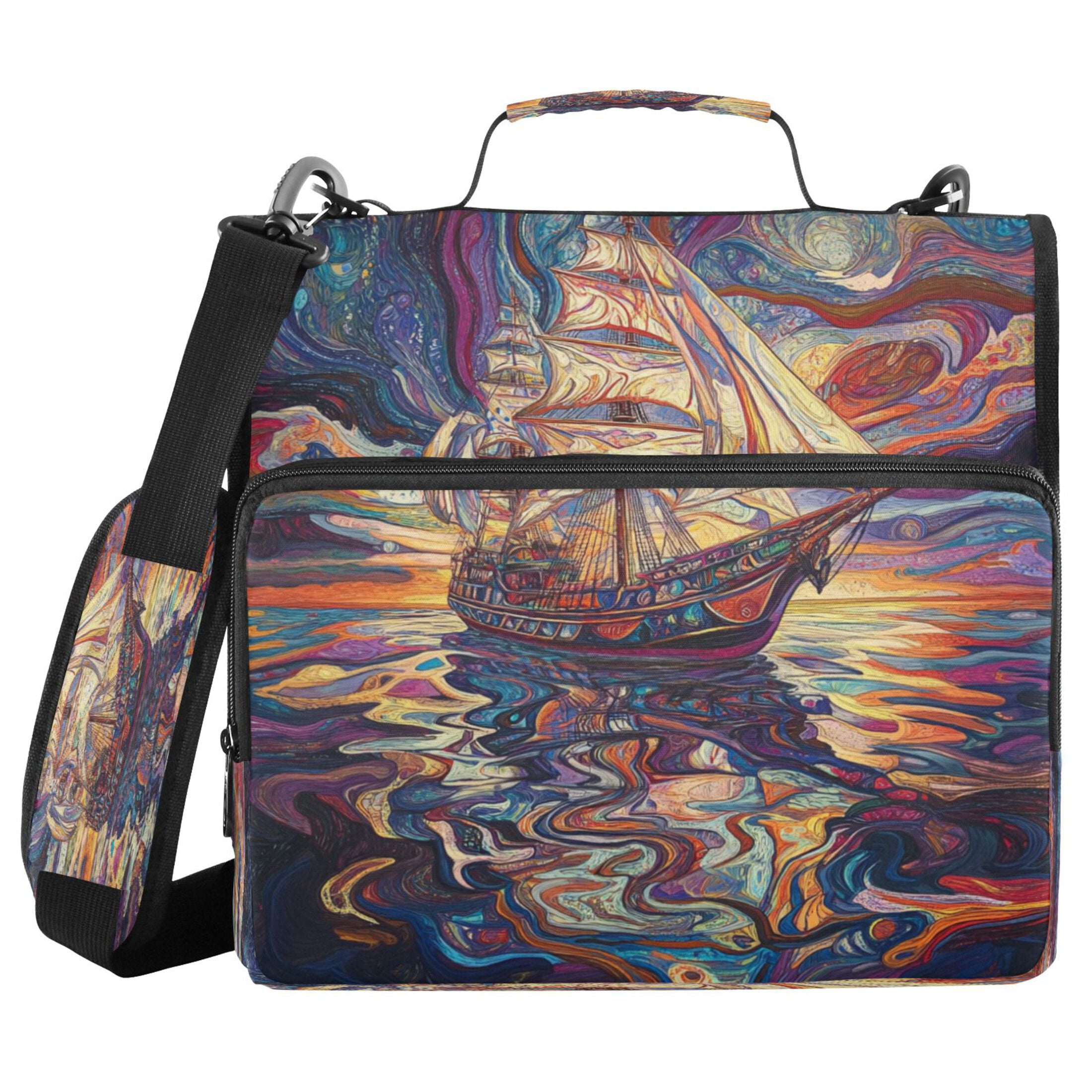 YAZAOO Zipper Binder trapper keeper Documents Organized Design Abstract ...