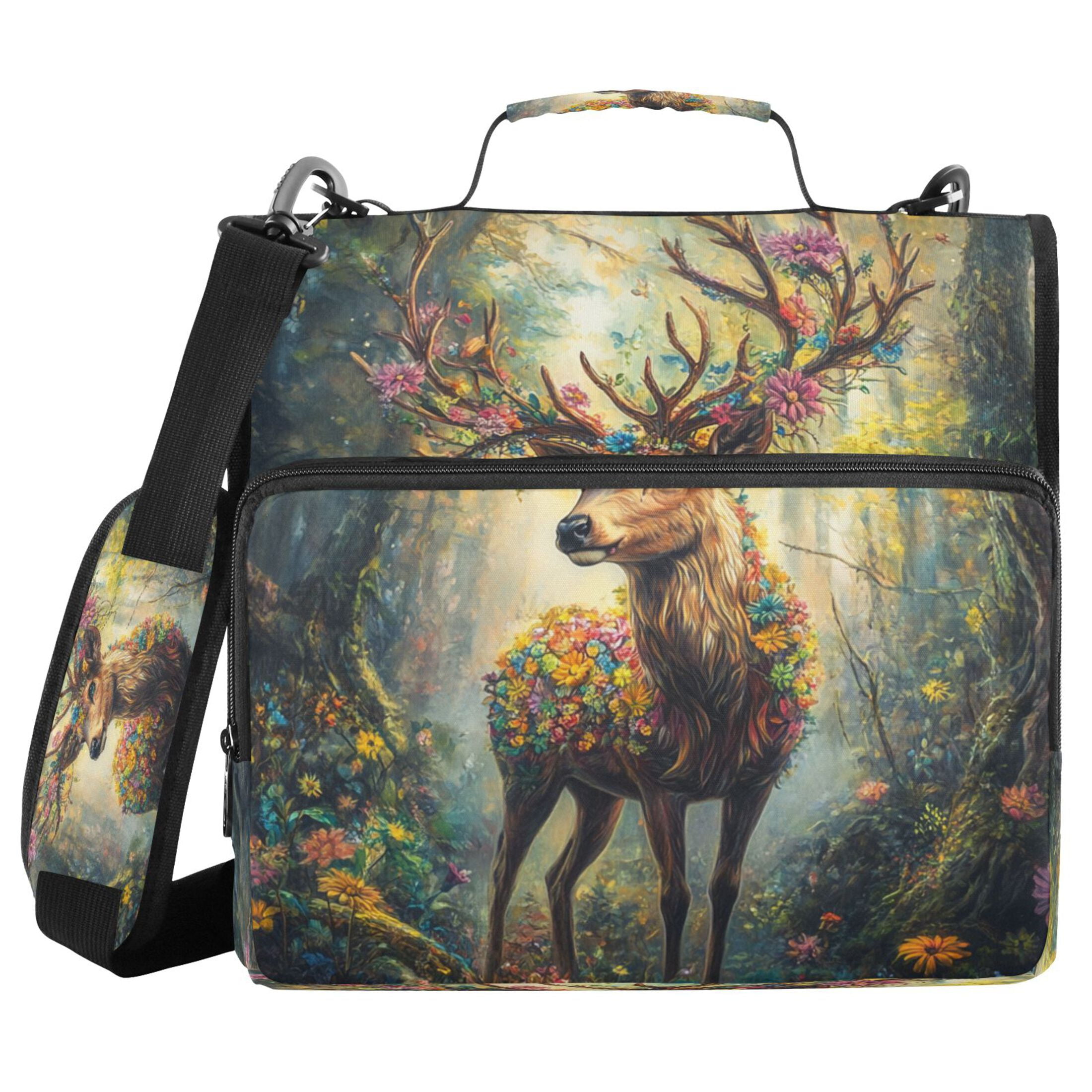 YAZAOO Zipper Binder trapper keeper Documents Organized Design Blooming Antlers Of Nature ...