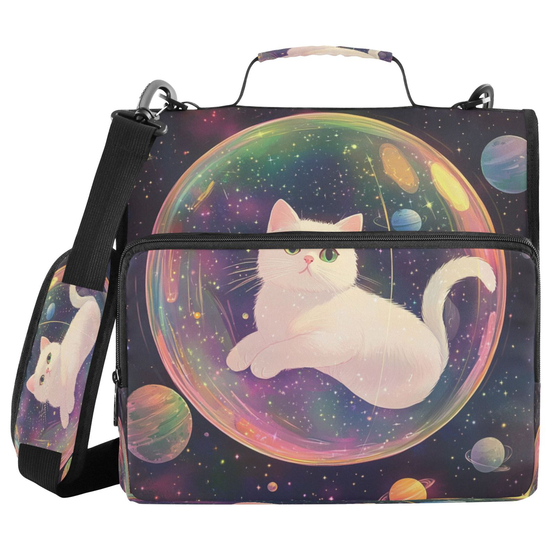 YAZAOO Zipper Binder trapper keeper Documents Organized Design Celestial Catnap Printed ...