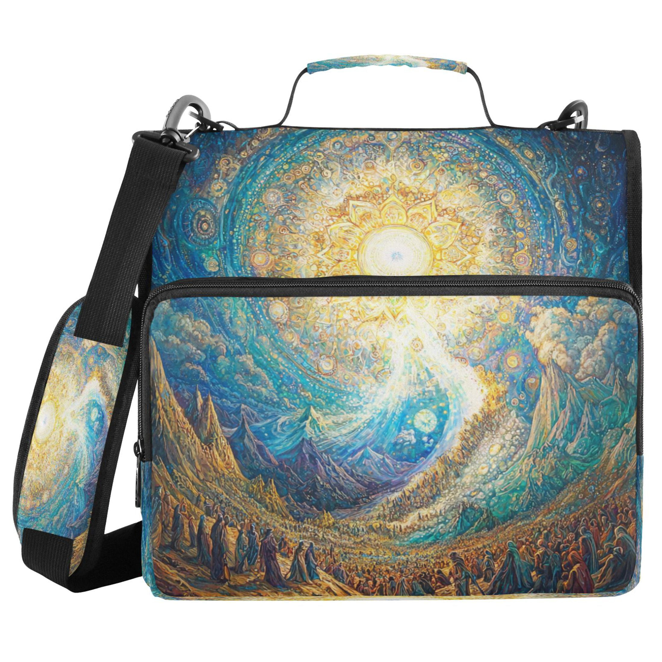 YAZAOO Zipper Binder trapper keeper Documents Organized Design Celestial Radiance Printed ...