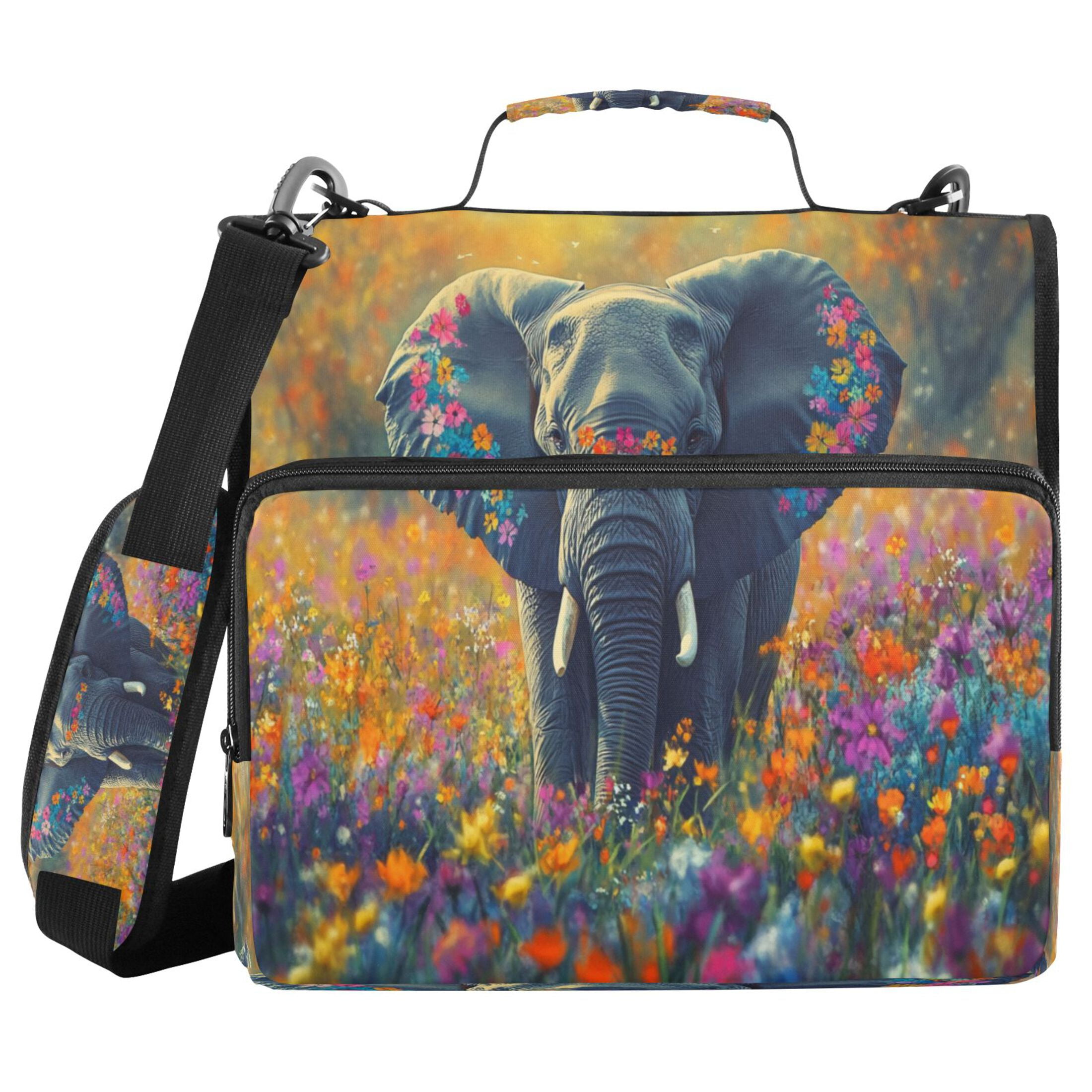 YAZAOO Zipper Binder trapper keeper Documents Organized Design Elephant ...
