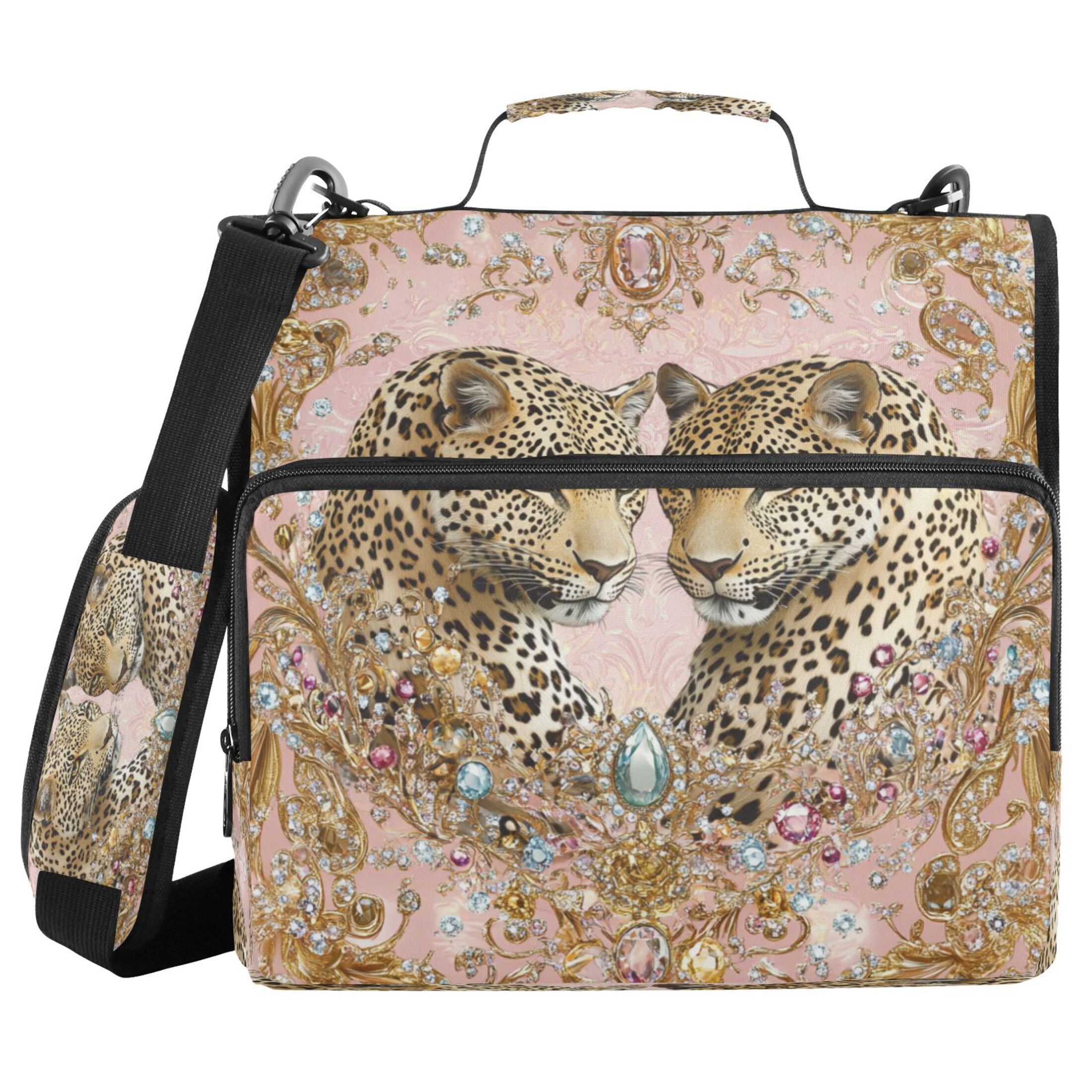 YAZAOO Zipper Binder trapper keeper Documents Organized Design Leopards ...