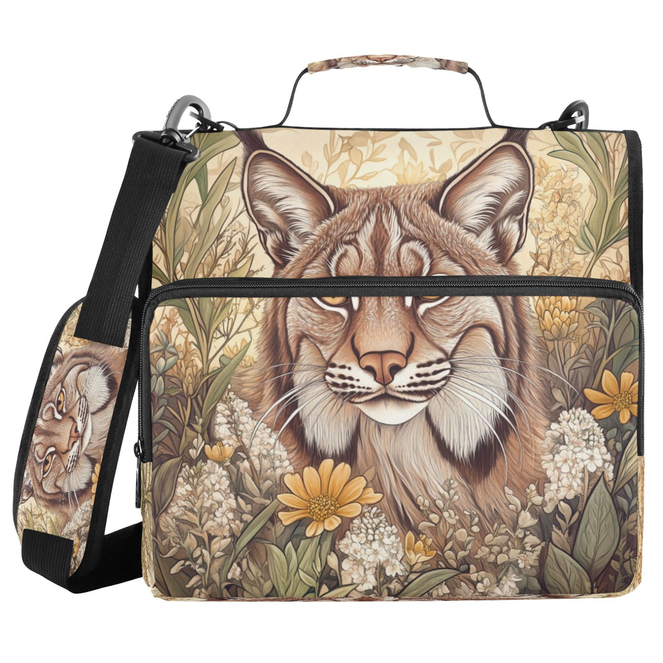YAZAOO Zipper Binder trapper keeper Documents Organized Design Lynx ...