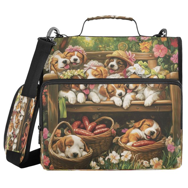 YAZAOO Zipper Binder trapper keeper Documents Organized Design Puppy ...