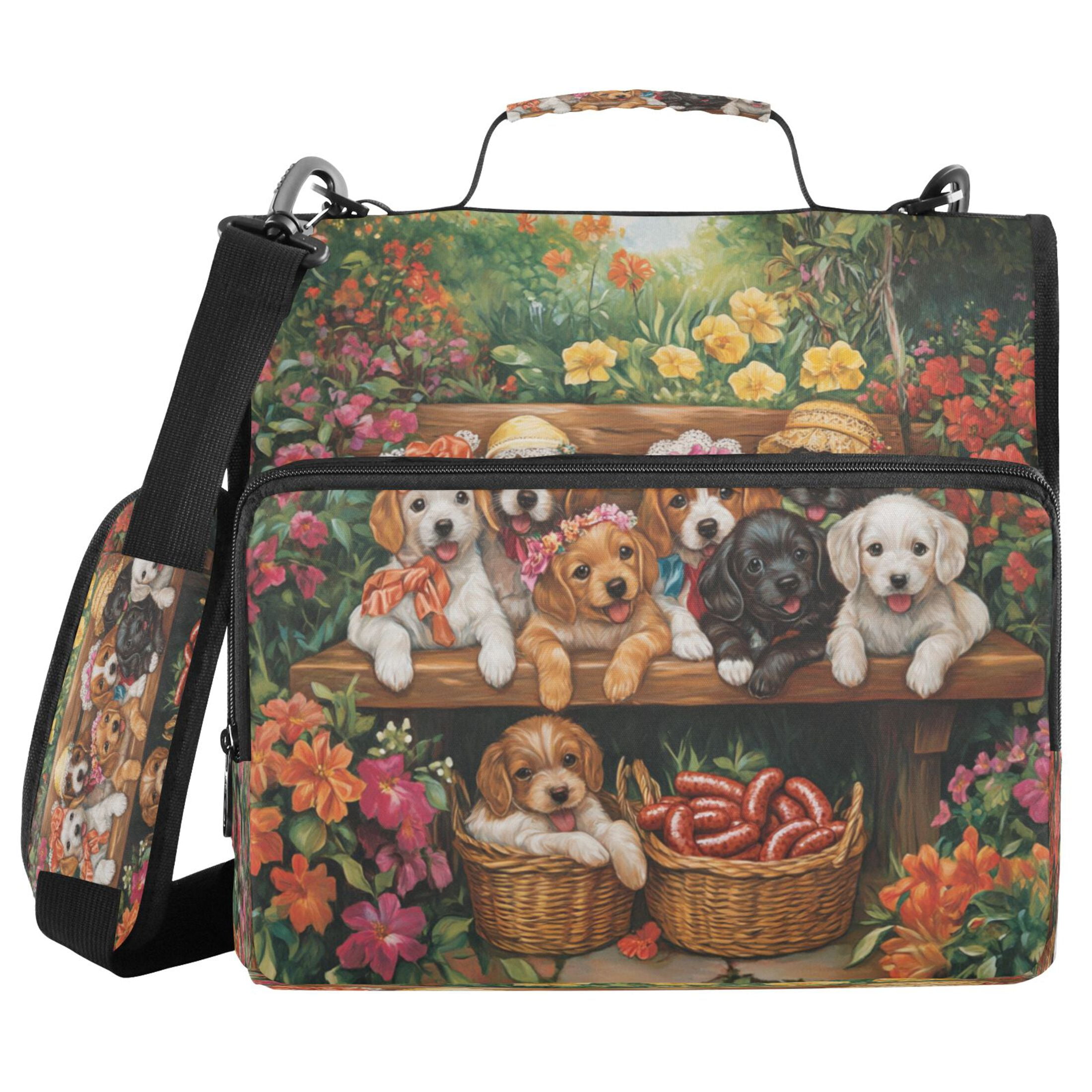 YAZAOO Zipper Binder trapper keeper Documents Organized Design Pups and ...