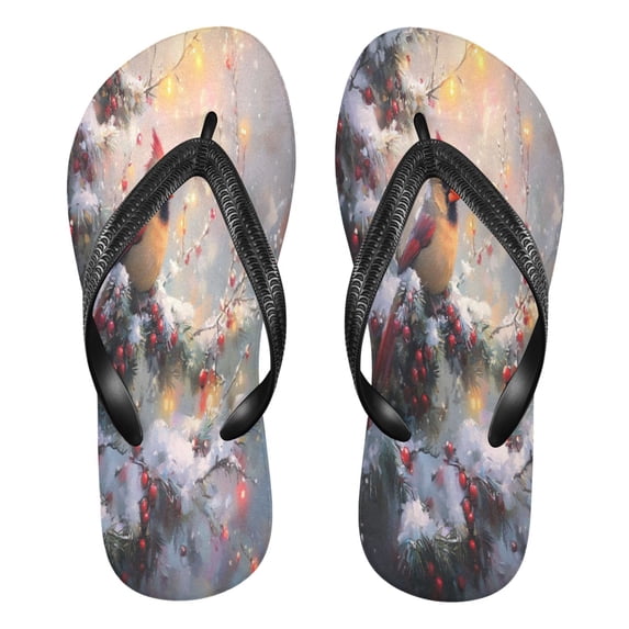 YAZAOOSummer Flip Flops Creatively Cardinal in A Winter Wonderland ...