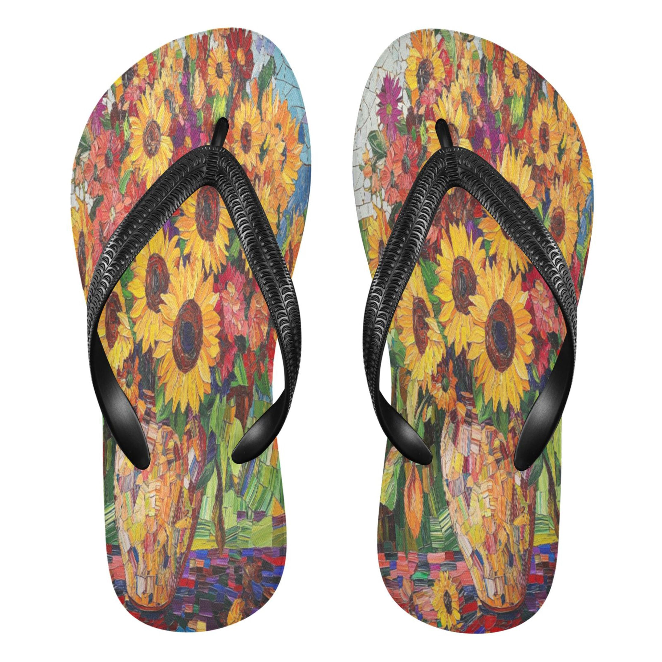 YAZAOOSummer Flip Flops Creatively Floral Harmony Of Summer Simple ...