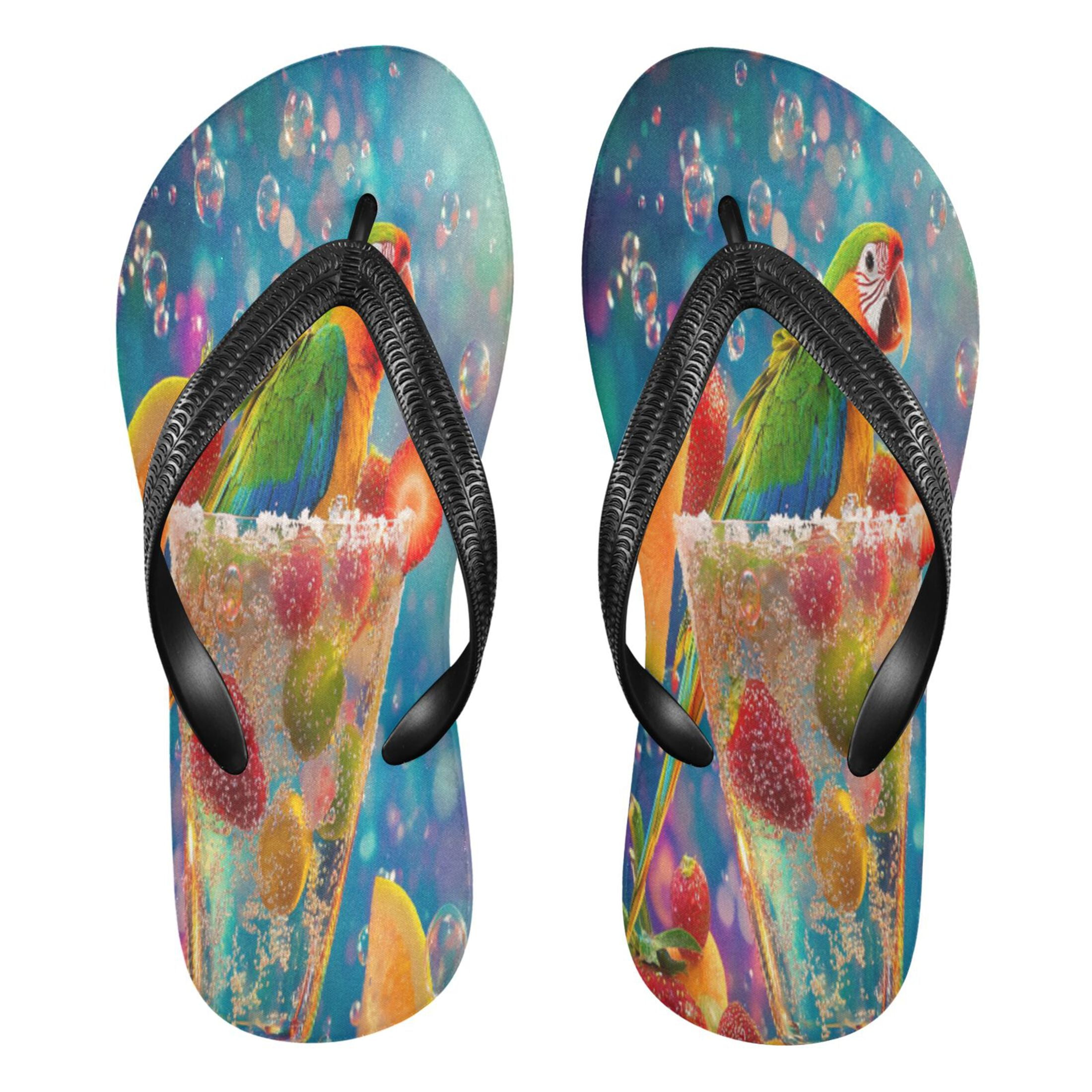 YAZAOOSummer Flip Flops Creatively Sparkling Summer Sips Simple Beach ...