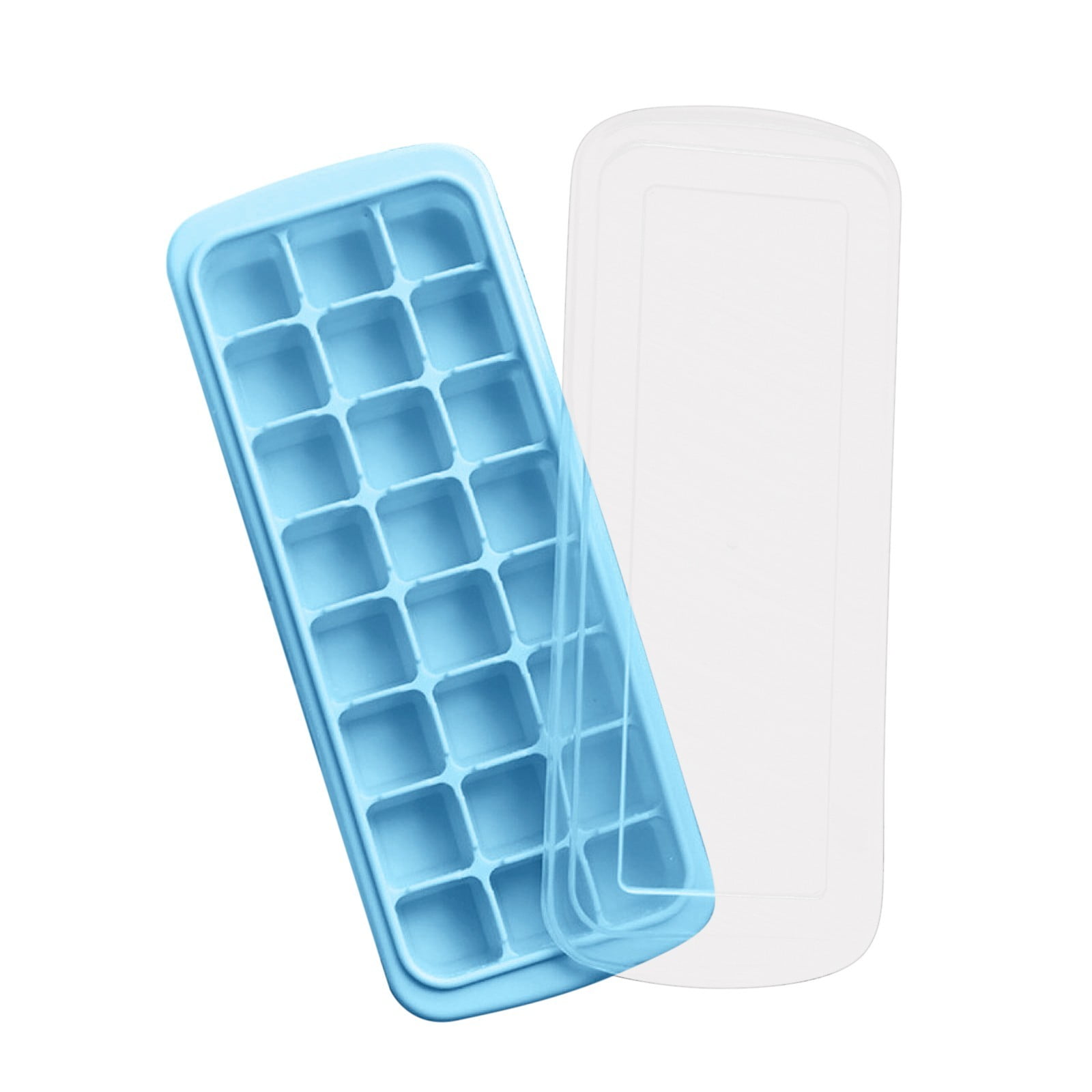 YAZHPA 1Pcs Ice Cube Tray with Lid and Bin，1Pack Silicone Plastic Ice ...