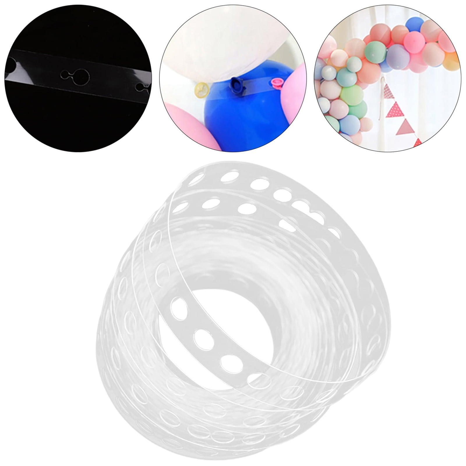 YAZHPA 5M Glue Point Clear Balloon Decorate Strip Arch Garland Connect ...