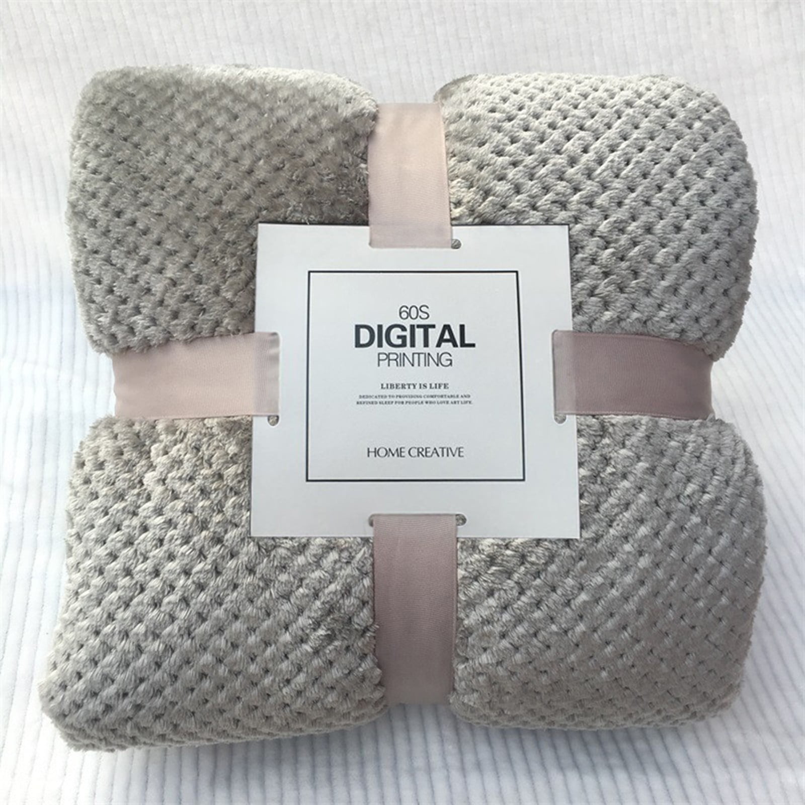 YAZHPA Bare Home Fleece Blanket - Twin/Twin Extra Long Blanket - Grey ...