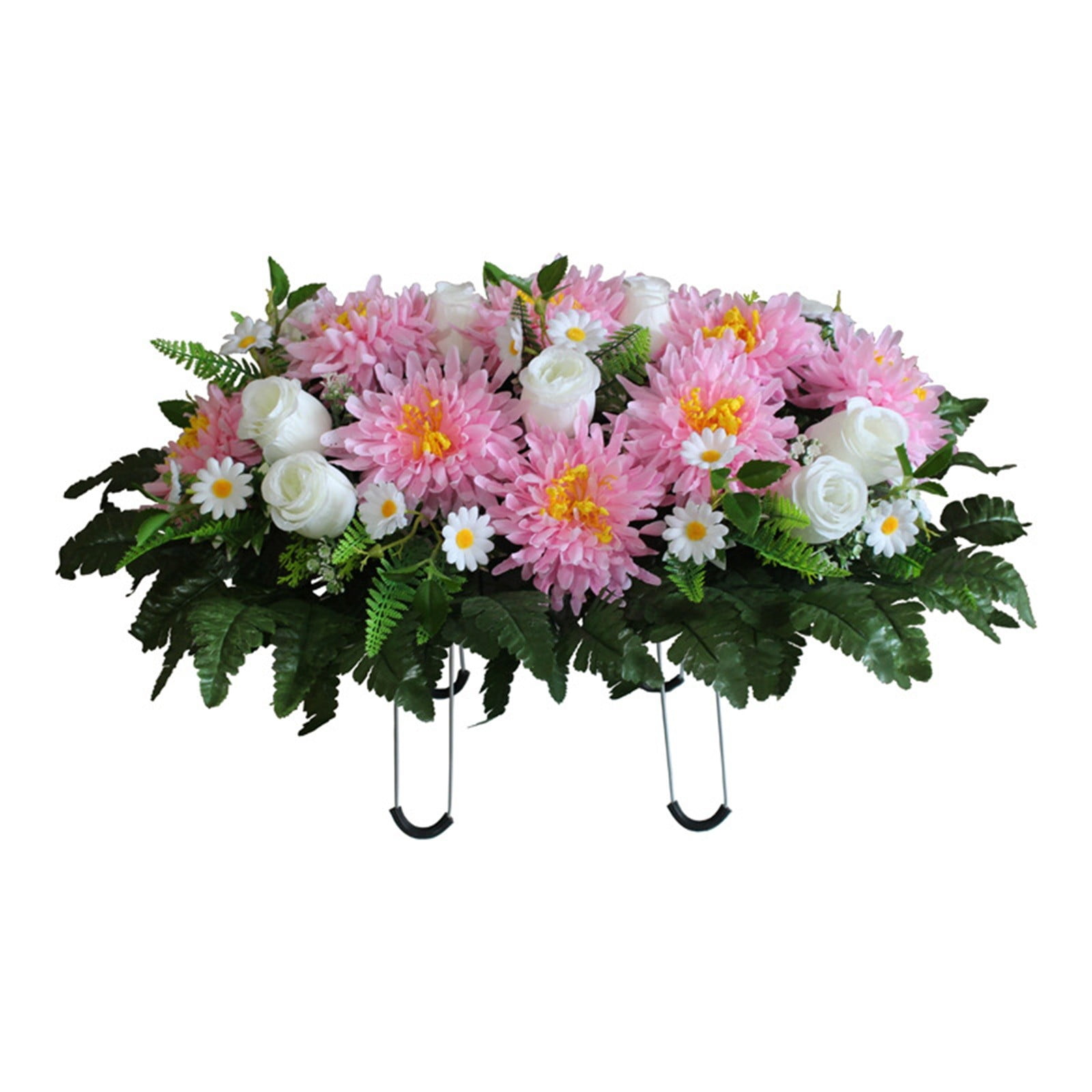 YAZHPA Cemetery Flower Saddle for Grave,Artificial Flowers for Cemetery ...
