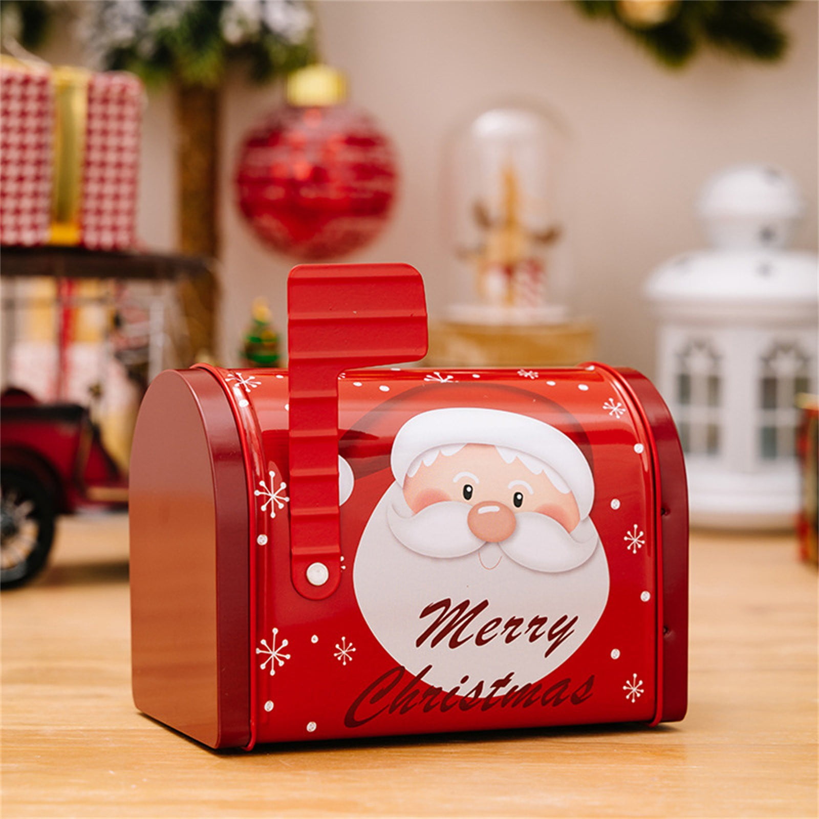 YAZHPA Christmas Cookie Tins Santa Tinplate Candy Boxes Holiday Empty ...