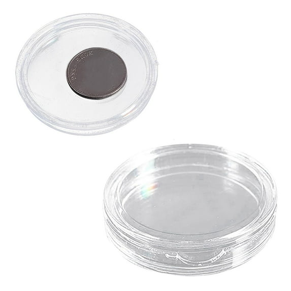 YAZHPA Clear Round Coin Holder Storage Box Cases Plastic Lighthouse ...