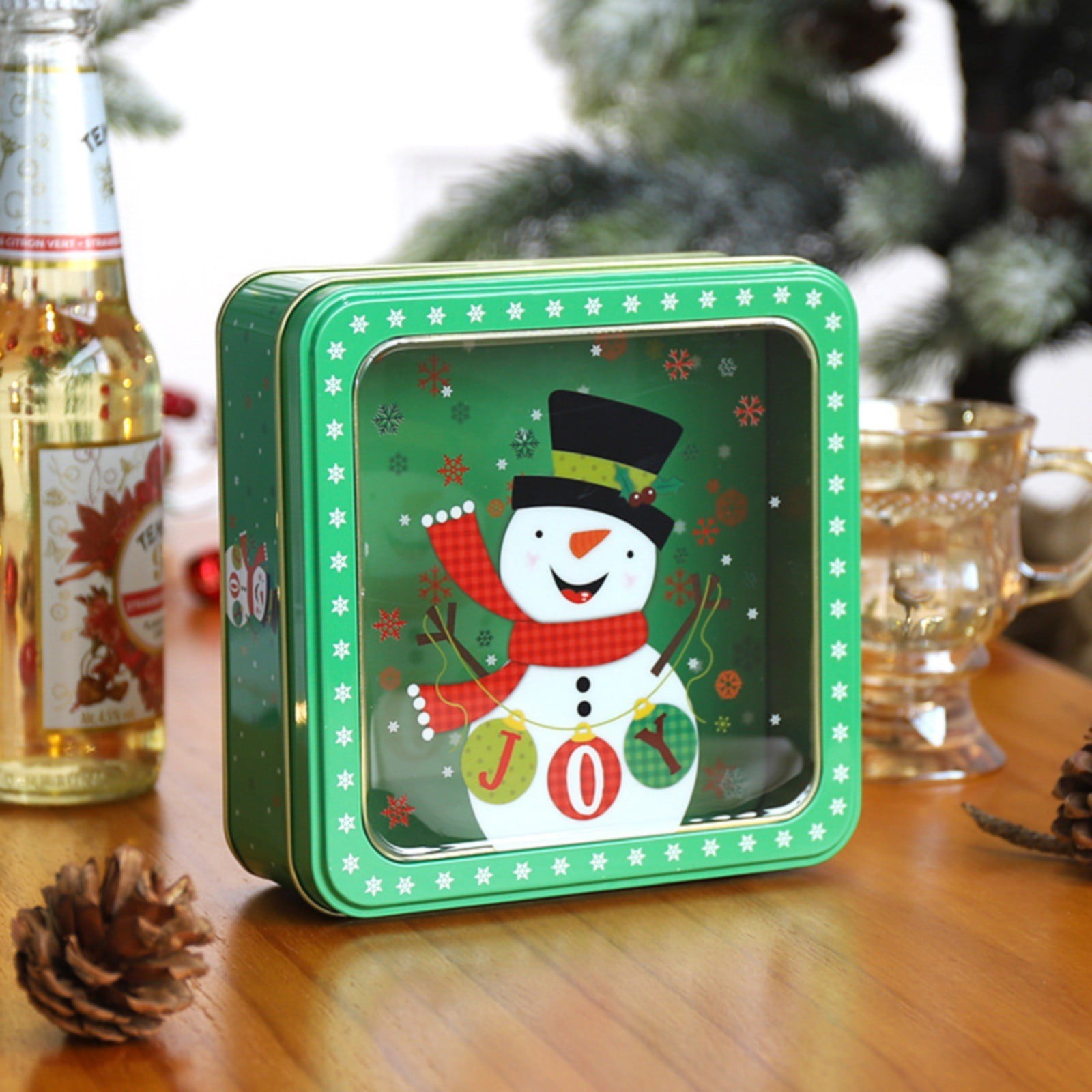 YAZHPA Designs Christmas Metal Cookie Tins - Decorative Cookie Tins ...