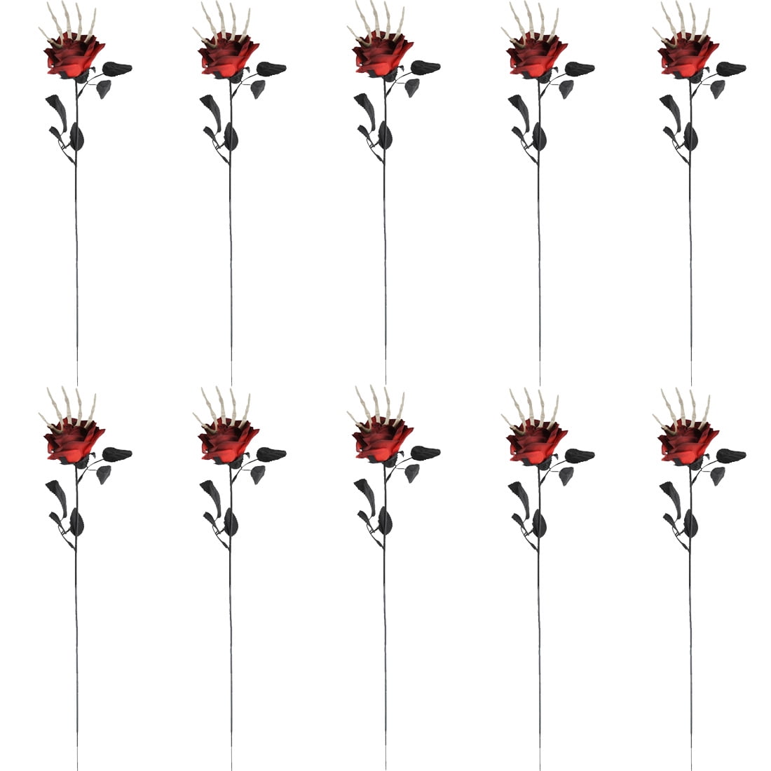 YAZHPA Halloween Decor, Halloween Flower Stems with Fake Roses and ...