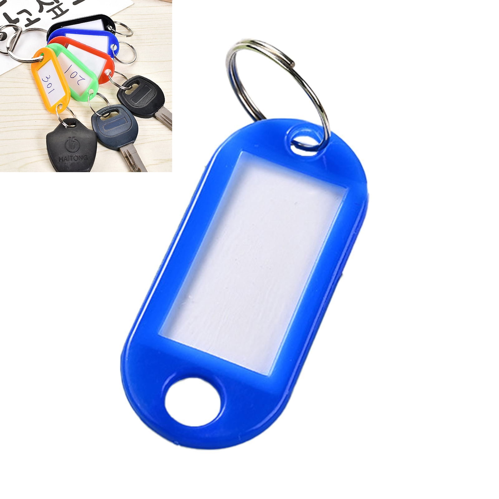 YAZHPA Key Ring Tags - Key Tags Fobs Plastic Luggage ID Labels Key ...