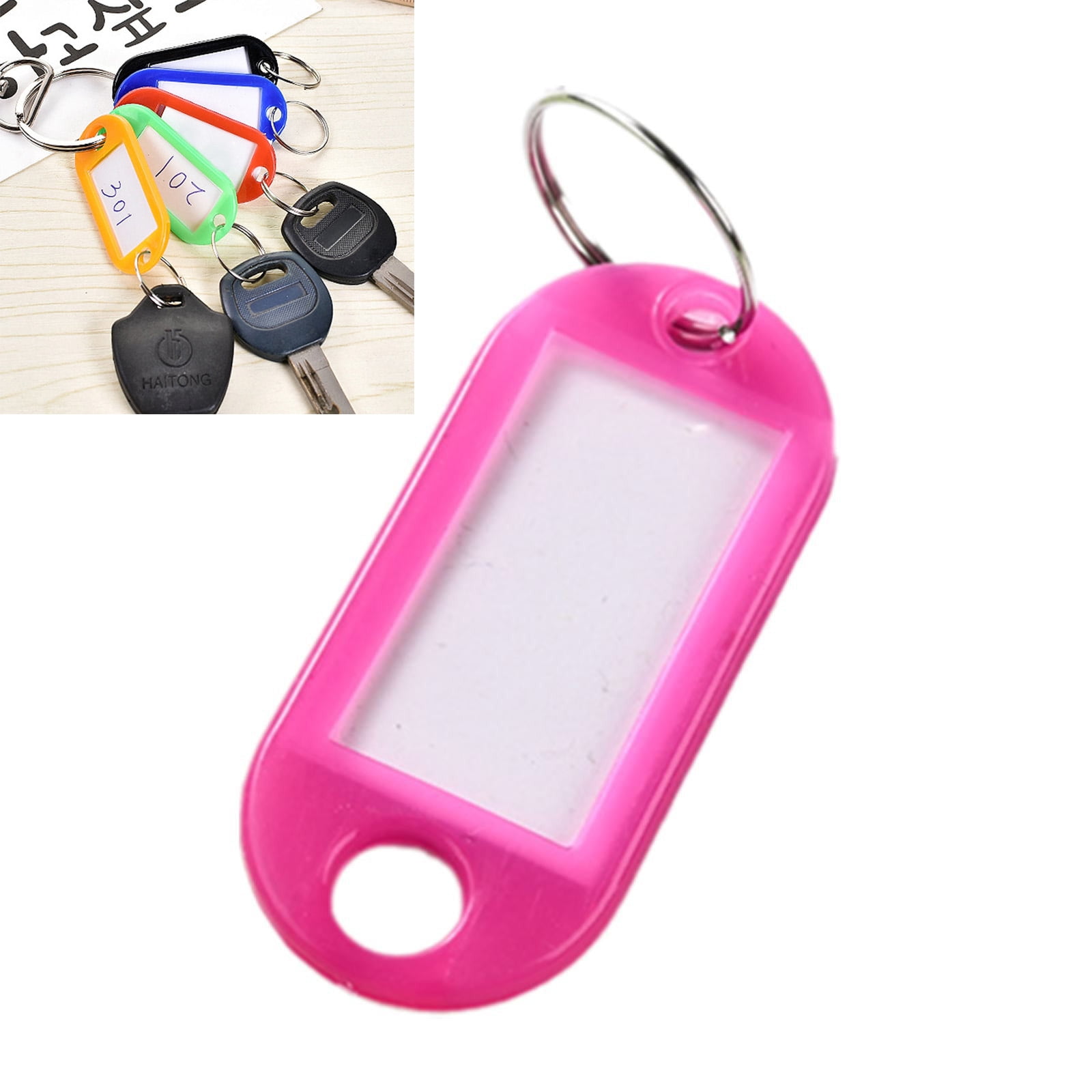YAZHPA Key Ring Tags - Key Tags Fobs Plastic Luggage ID Labels Key ...