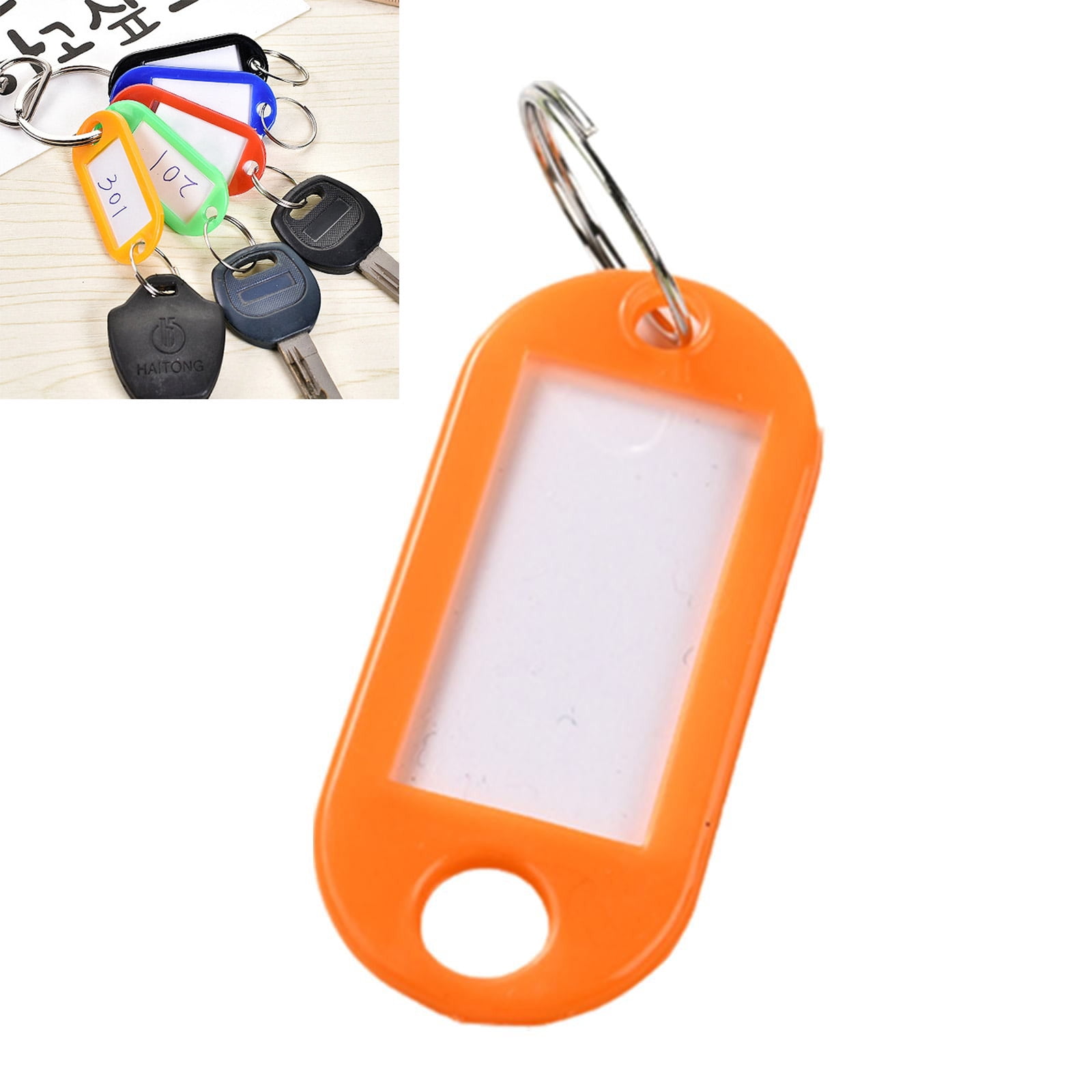 YAZHPA Key Ring Tags - Key Tags Fobs Plastic Luggage ID Labels Key ...