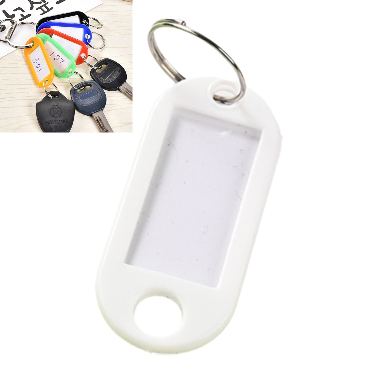 YAZHPA Key Ring Tags - Key Tags Fobs Plastic Luggage ID Labels Key ...